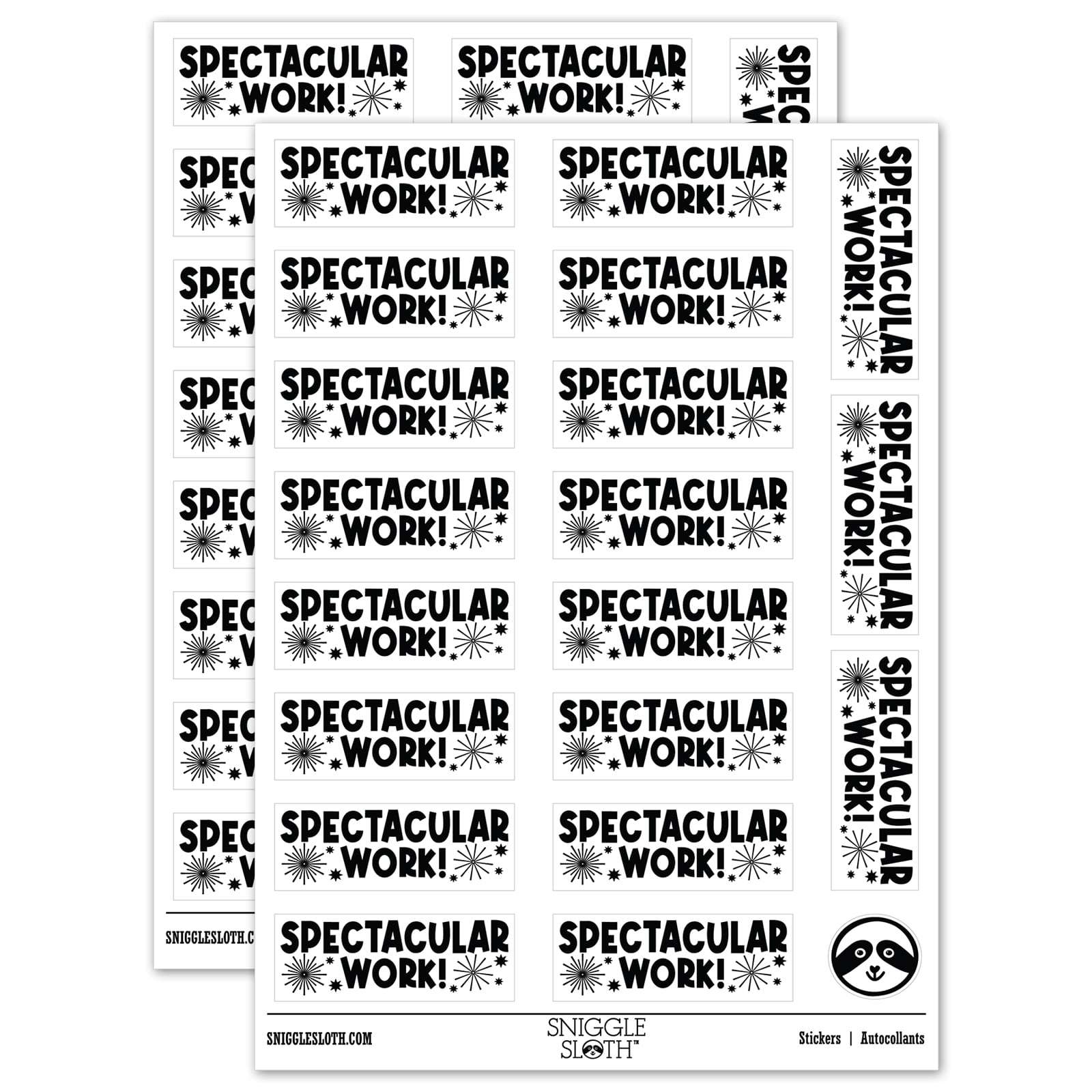 Spectacular Work Fireworks Teacher Student School Sticker Set - White ...