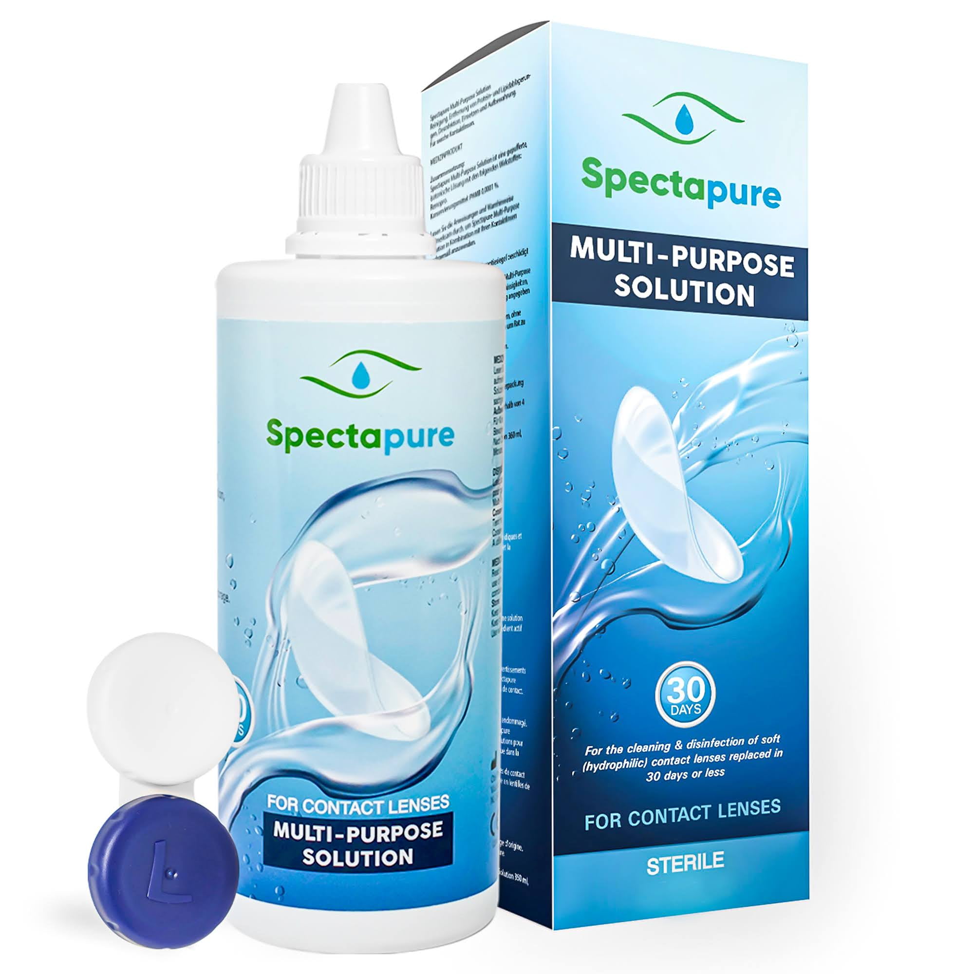 Spectapure Contact Lenses Solution with Lens Case 360 ml Bottle - Multi Purpose Triple Action ...