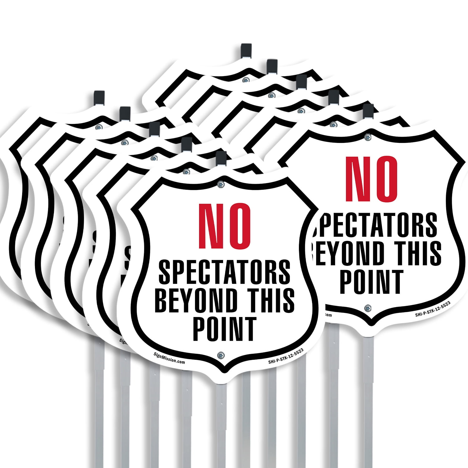 No Spectators Beyond This Point (10 Pack) 12 inch X 12 inch Shield ...