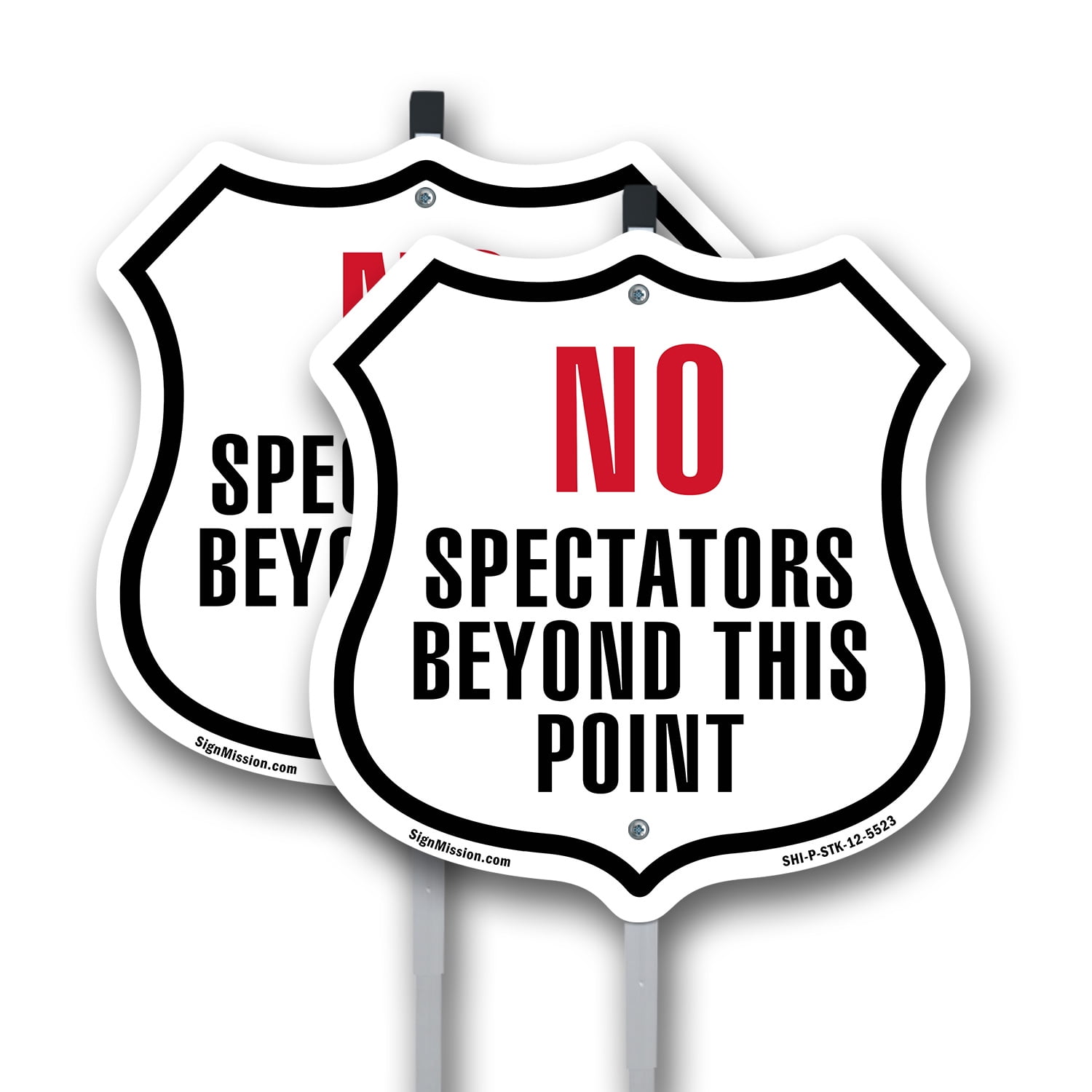 No Spectators Beyond This Point (2 Pack) 12 inch X 12 inch Shield ...