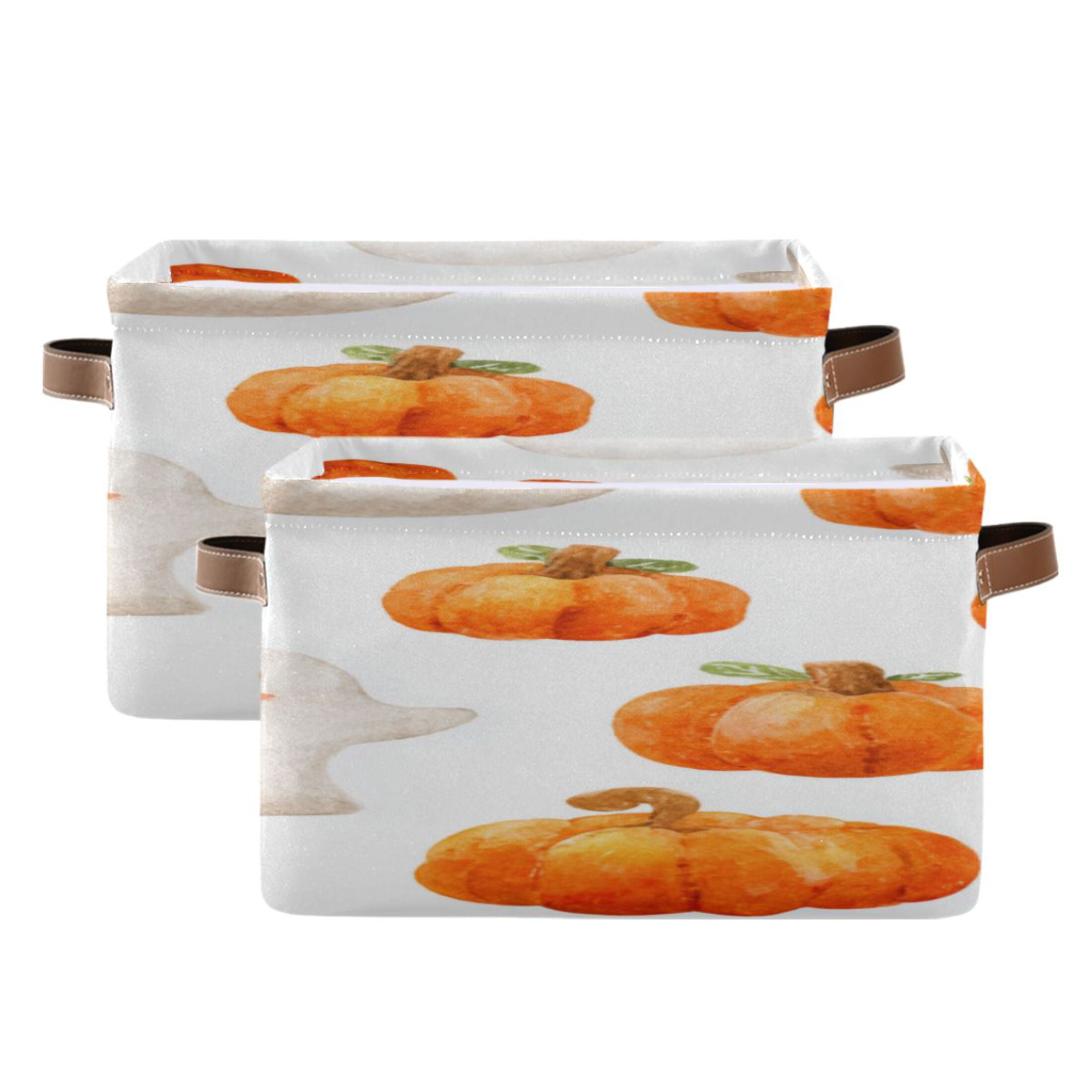 Specters and Pumpkins Halloween Watercolor Square Storage Bins with ...