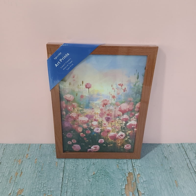 Spectint Framed Floral Art Print, Watercolor Poppy Flower Wall Art for ...