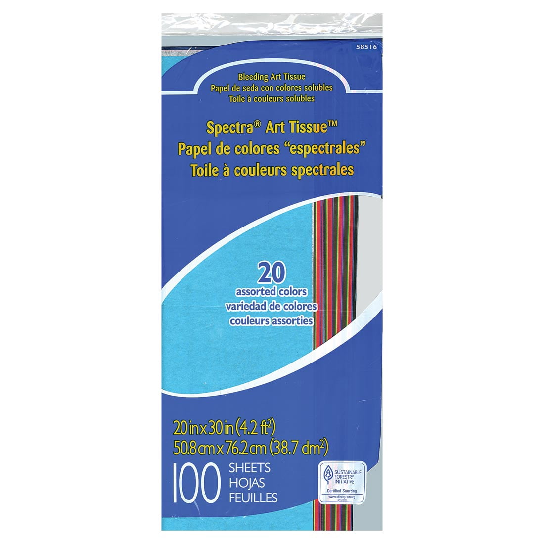 Spectra® Bleeding Art Tissue™ Paper, 20" x 30", 20 Assorted Colors, 100 ...