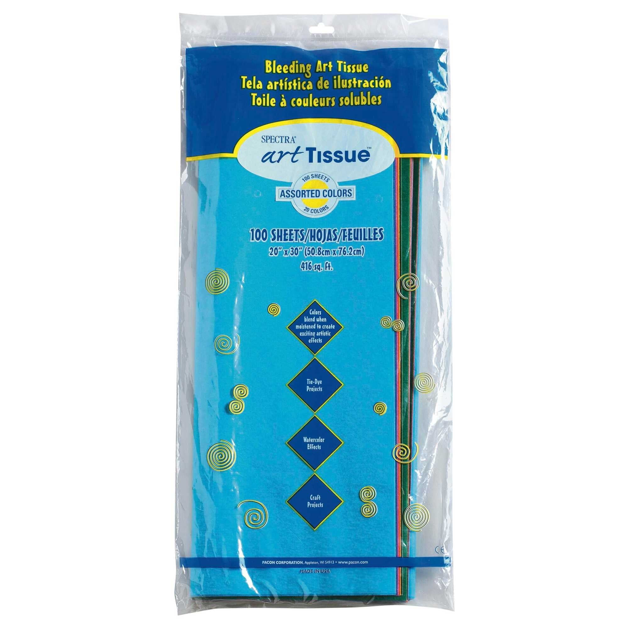 Spectra® Bleeding Art Tissue™ Paper, 20" x 30", 20 Assorted Colors, 100 ...