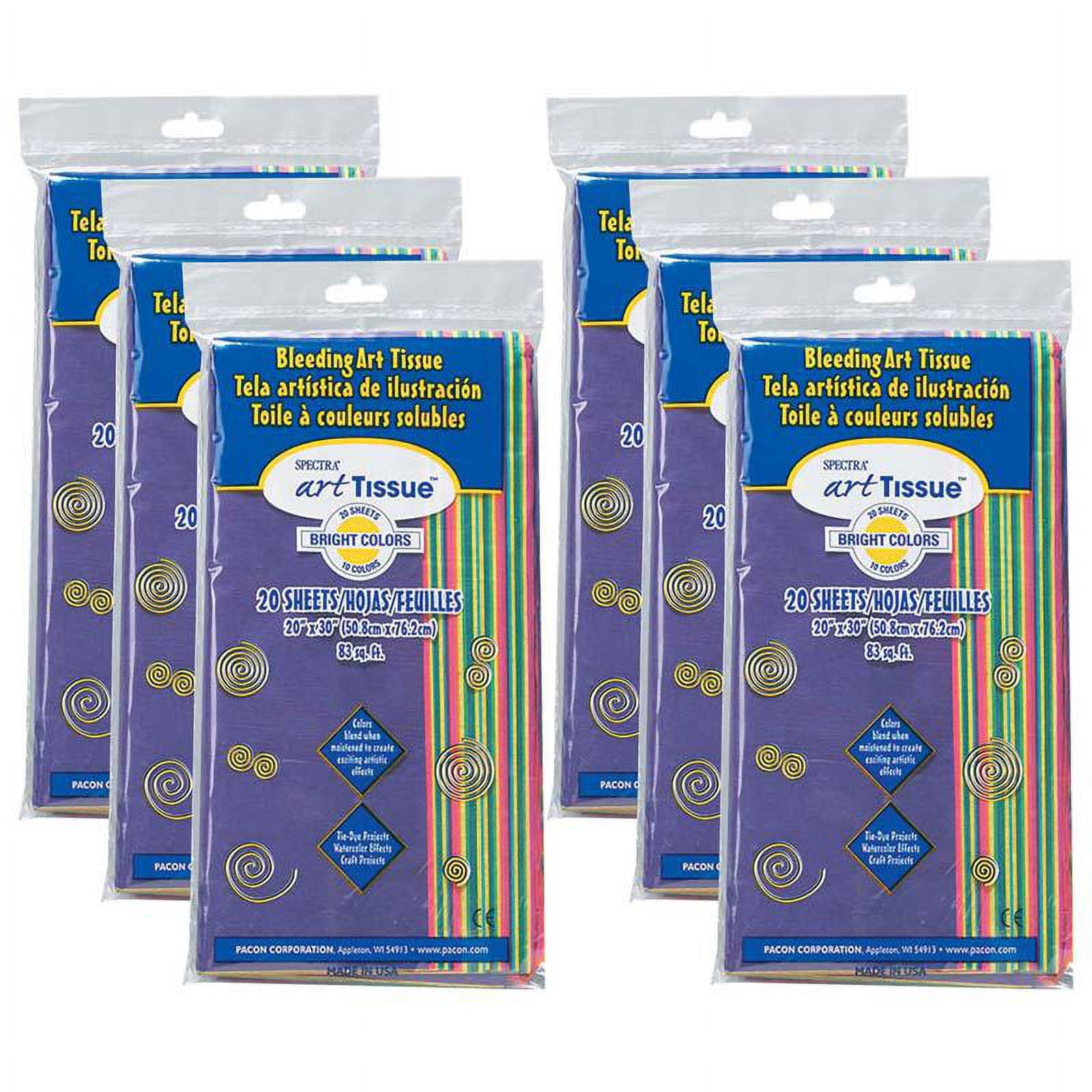 Spectra Deluxe Bleeding Art Tissue, 10 Color Bright Assortment, 20" x ...