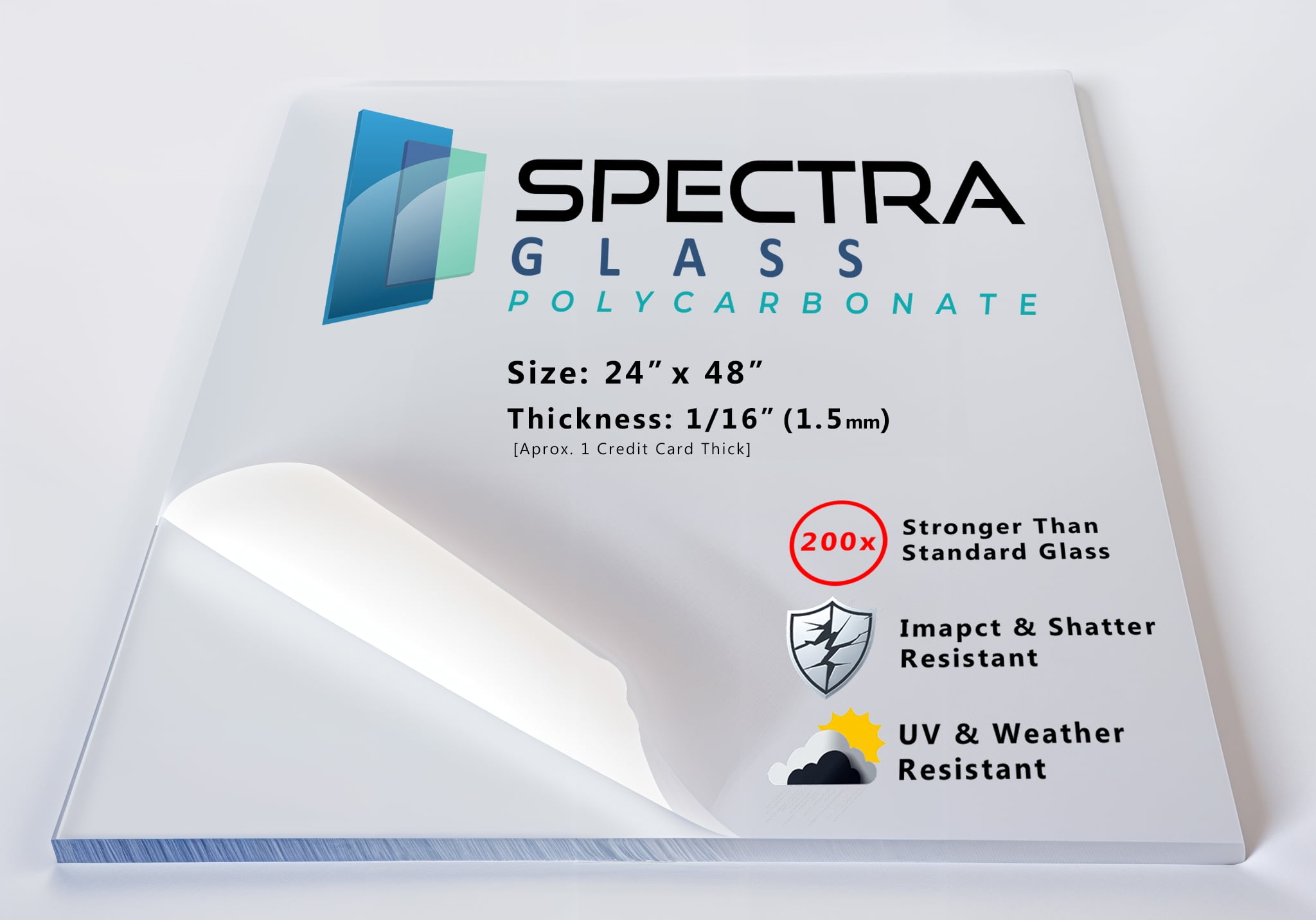 Spectra Glass Clear Polycarbonate Sheet with UV Coating. Lightweight ...
