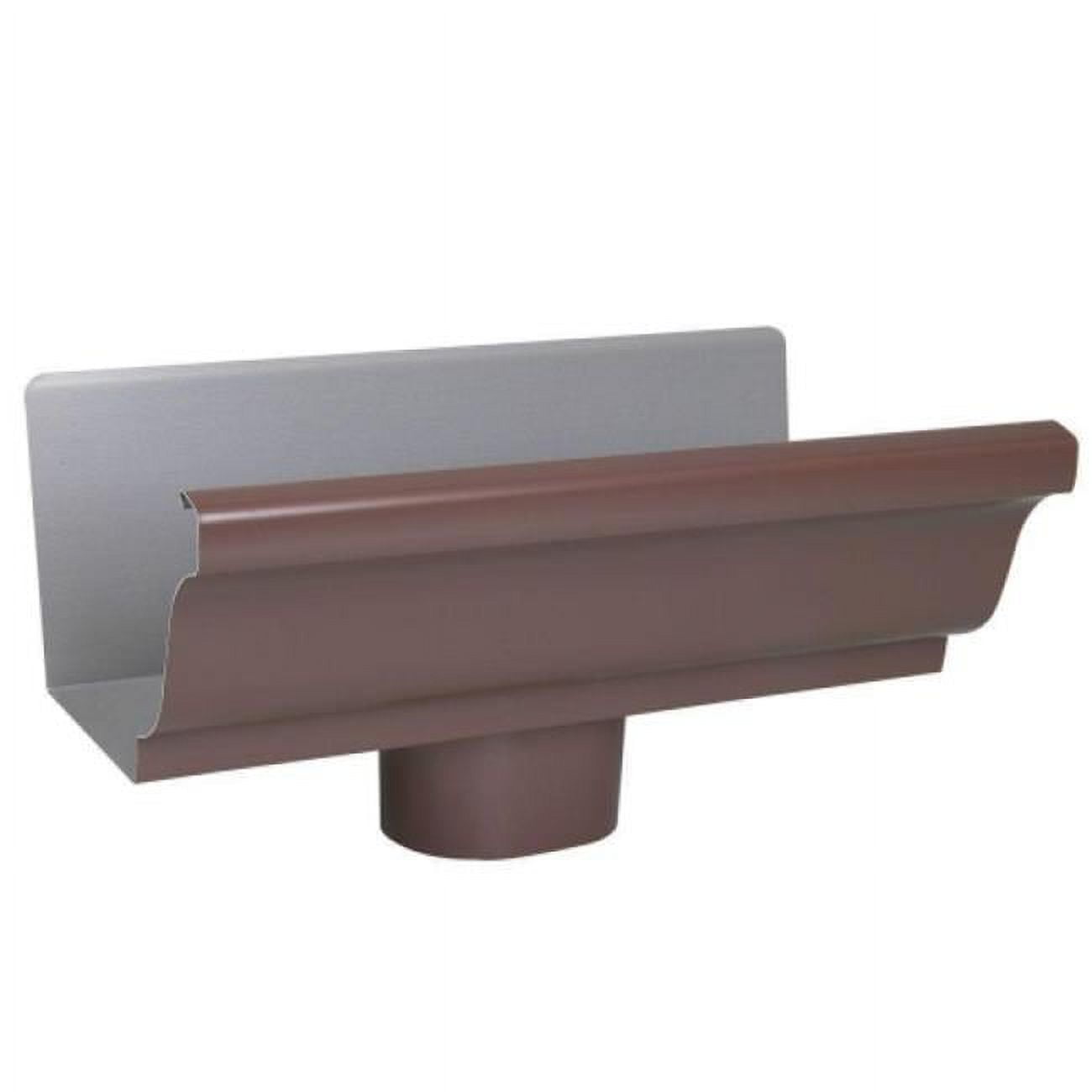 Spectra Metals 5 In. K Style Aluminum Brown Gutter Round Drop Outlet ...