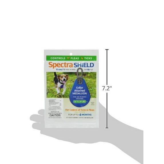 Spectra Shield Collar Attached Medallion for Small Dogs, 14 to 29-Pound ...