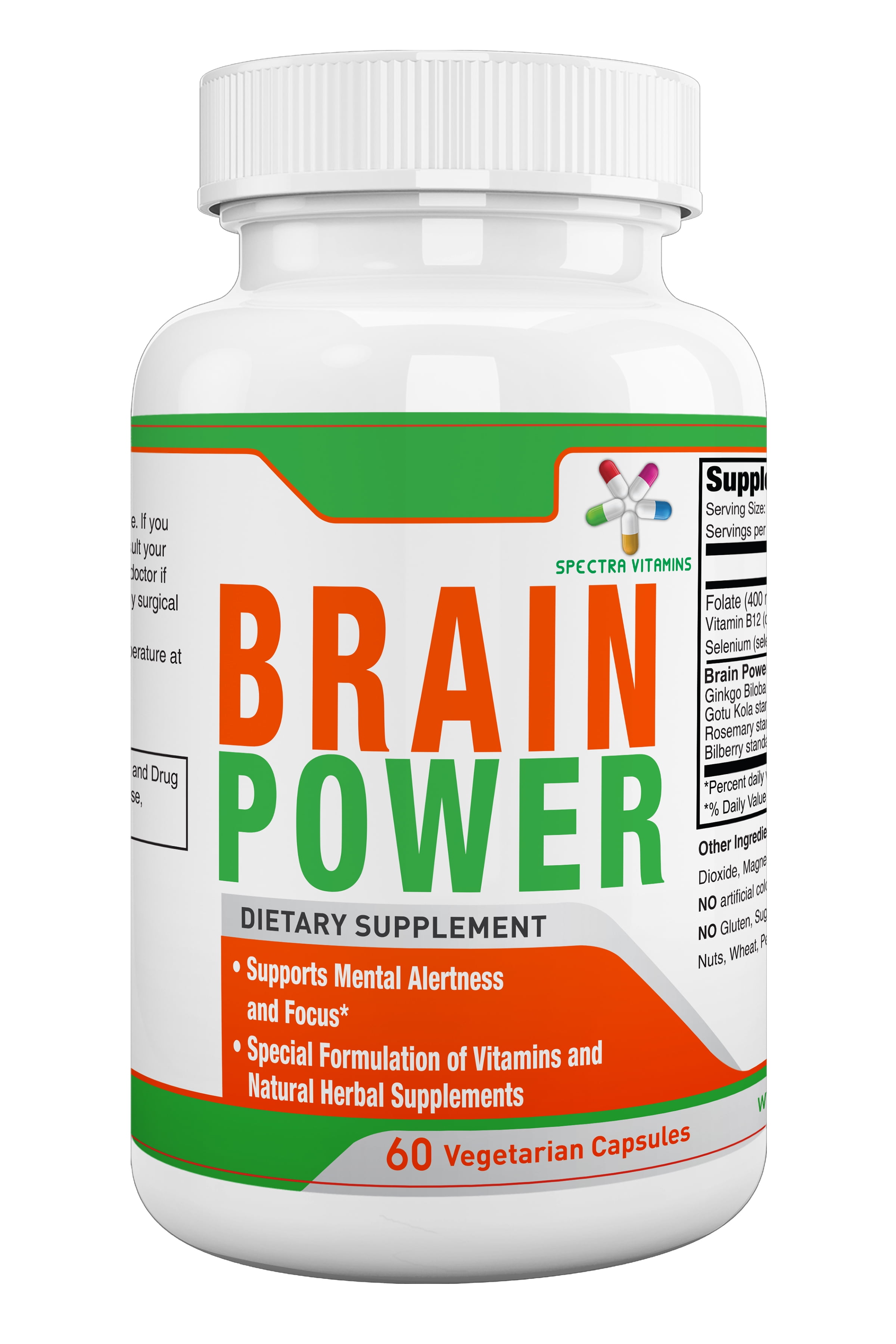 Spectra BRAIN POWER Vitamins, 60 Caps, Memory Enhancement, Elderly ...