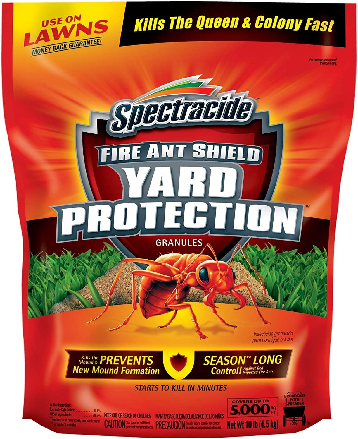 Spectracide Fire Ant Shield Yard Protection Granules, 10-lb Pack of 4 ...