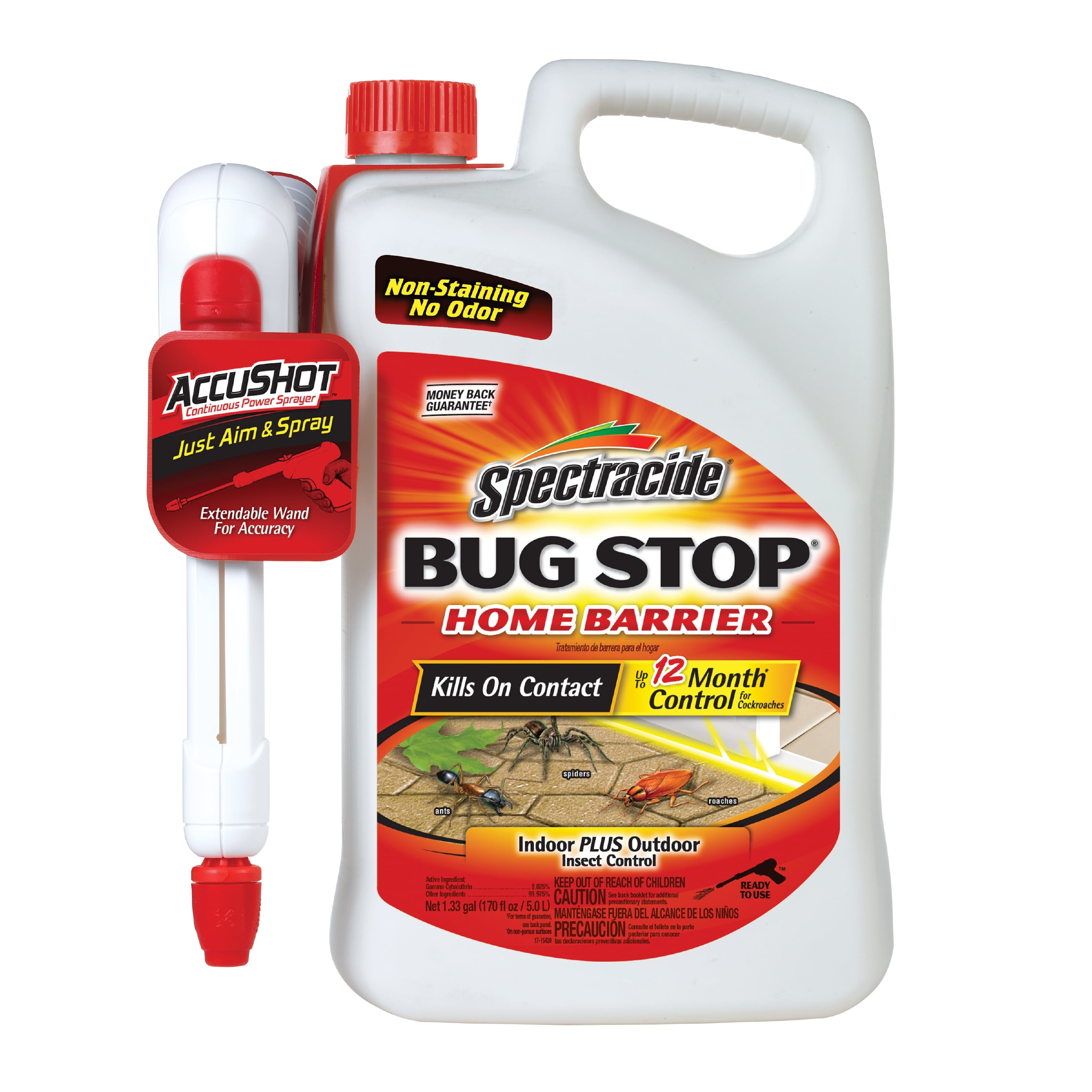Spectracide Bug Stop Home Barrier, Includes AccuShot Sprayer, 1.33 ...