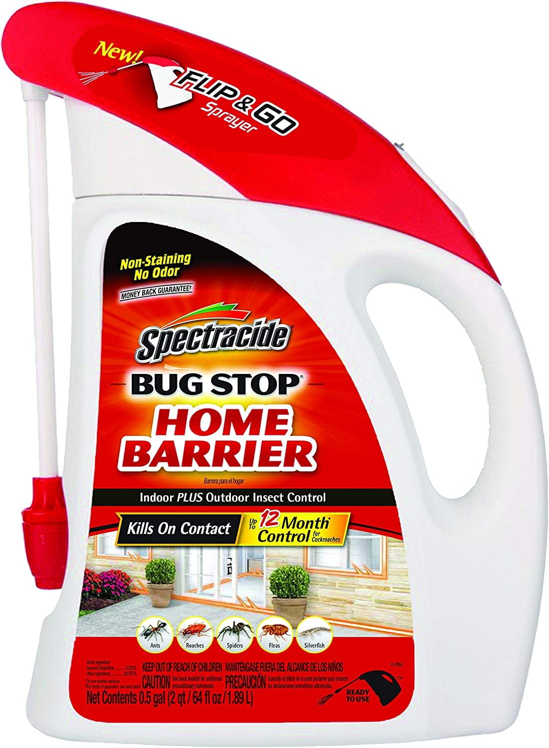 Spectracide Bug Stop Home Roaches & Fleas Insecticide Spray with Flip ...