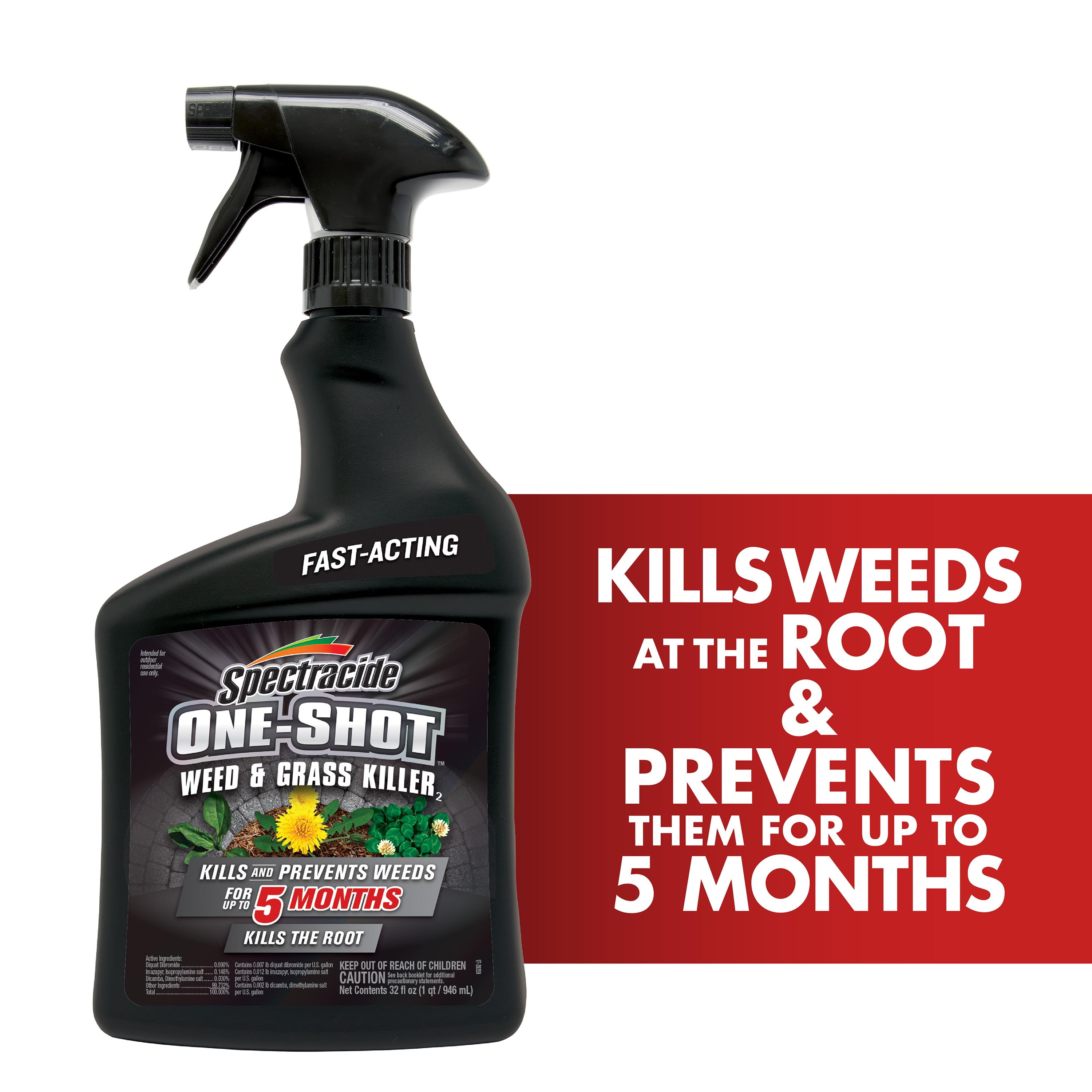 Spectracide Weed & Grass Killer Ready-to-Use Spray 32 Ounce Kills Roots ...