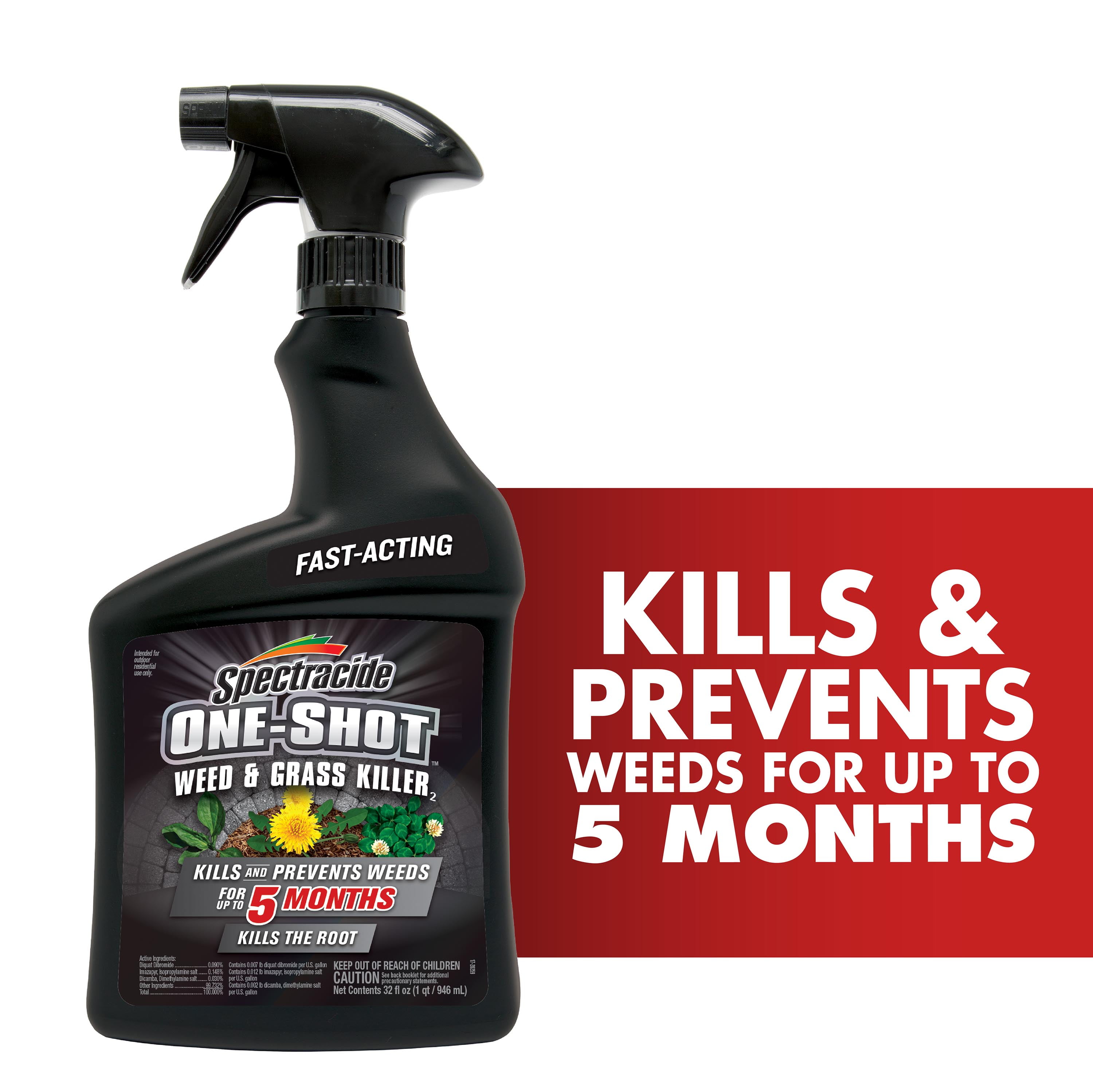 Spectracide One Shot Weed & Grass Killer, Ready-to-Use Spray, 32 Ounce ...