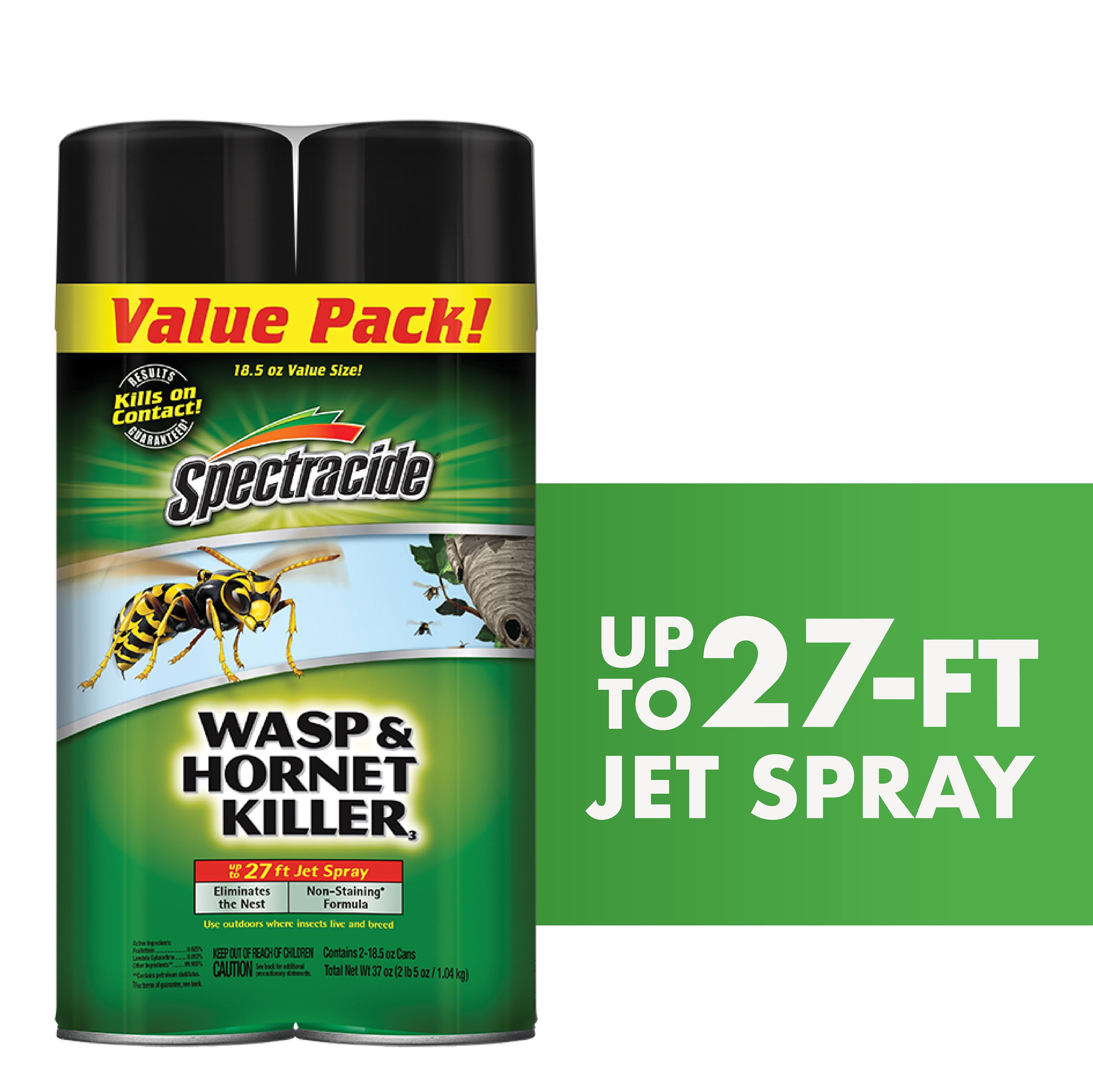 Spectracide Wasp & Hornet Killer Aerosol Spray, Twin Value Pack, 18.5 ...