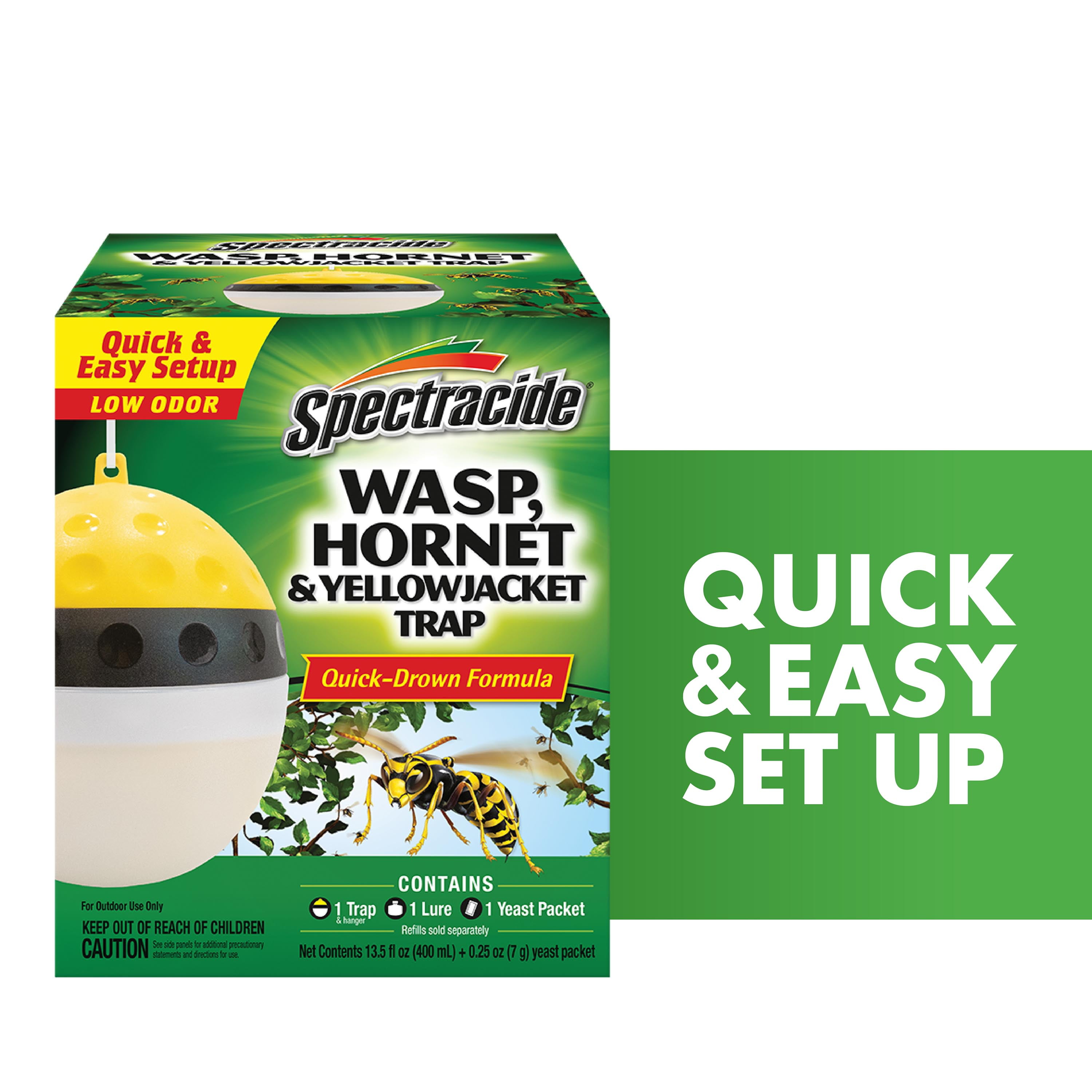 Free Shipping! Spectracide Wasp Hornet Yellowjacket Trap with Quick-Drown Formula, No Tools ...