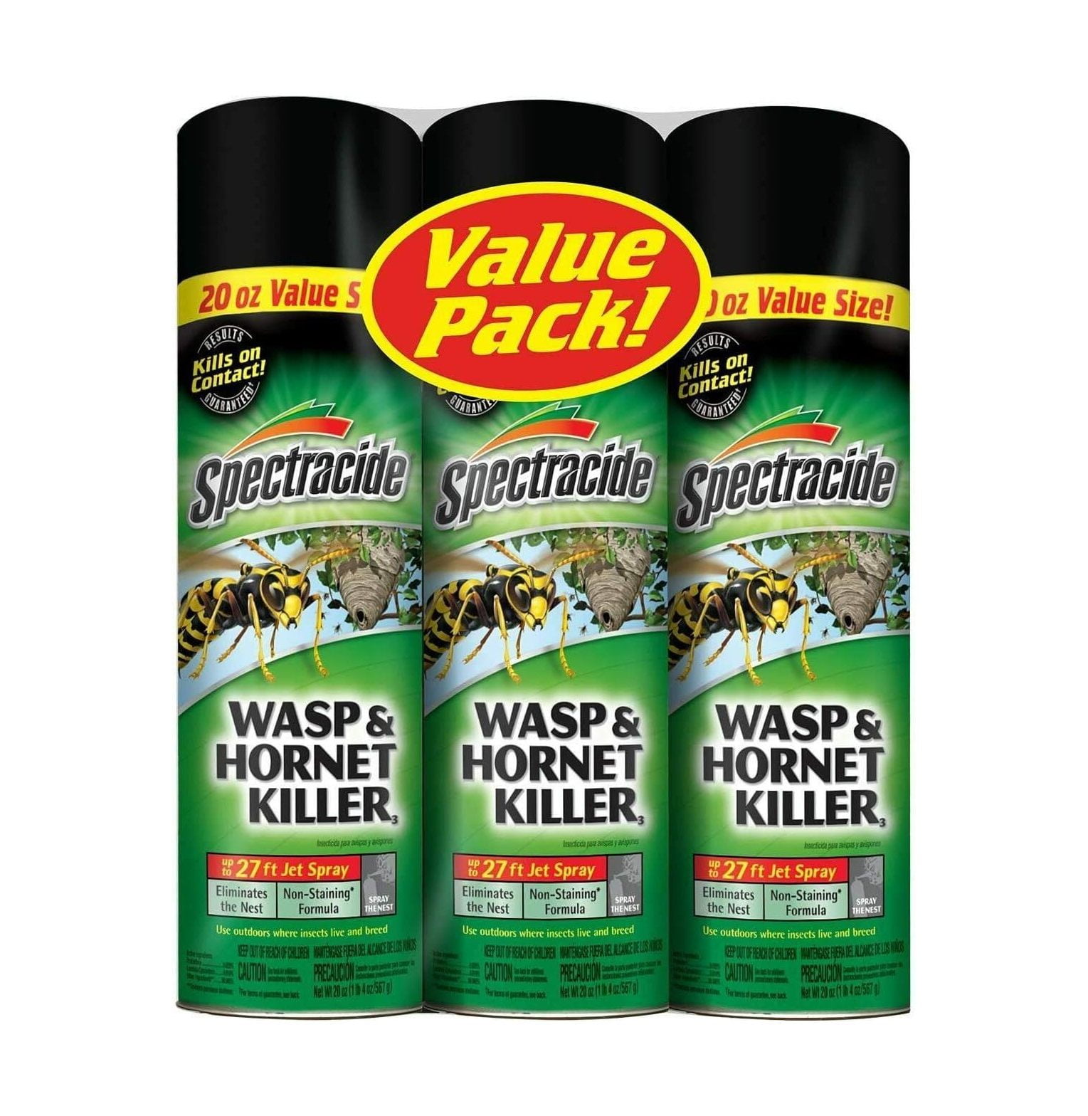 Spectracide Wasp and Hornet Killer, 20 oz Aerosol, up to 27 Ft Jet ...