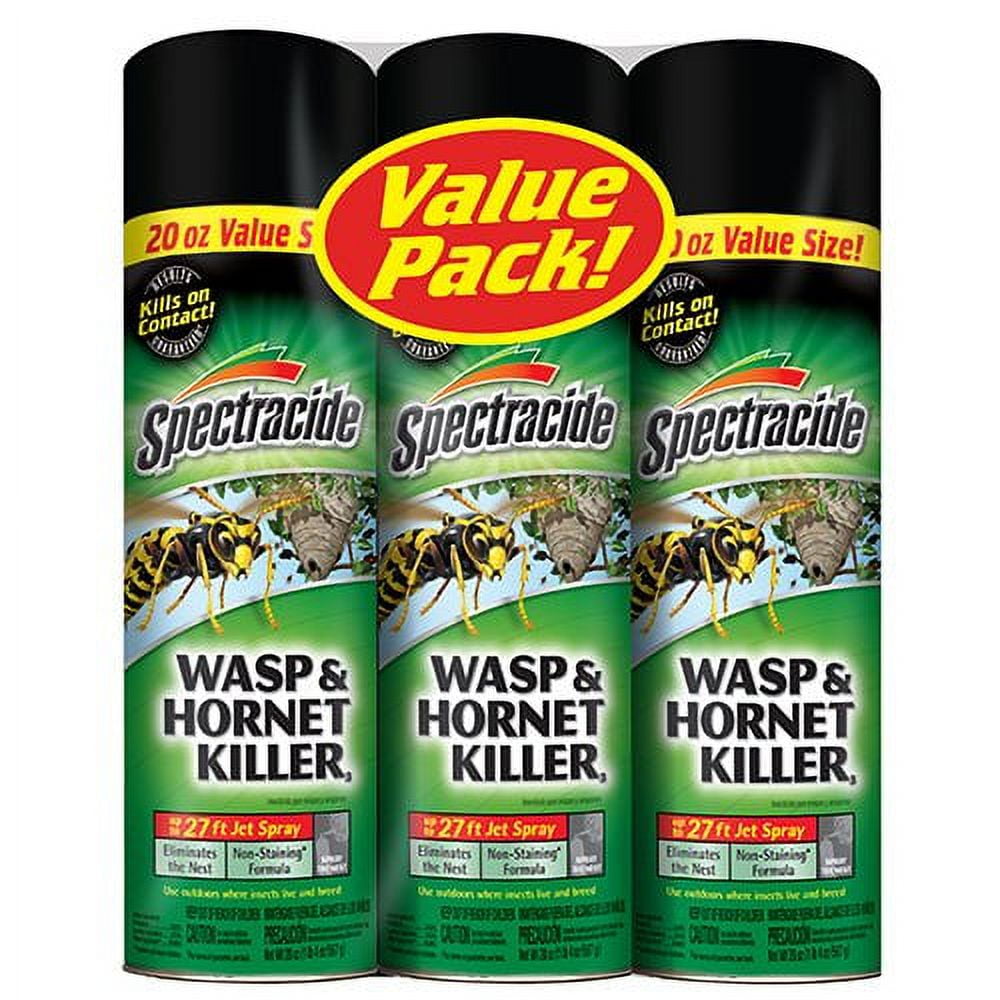 Spectracide Outdoor Wasp & Hornet Killer Aerosol Spray, 20 Oz., 3 Count ...