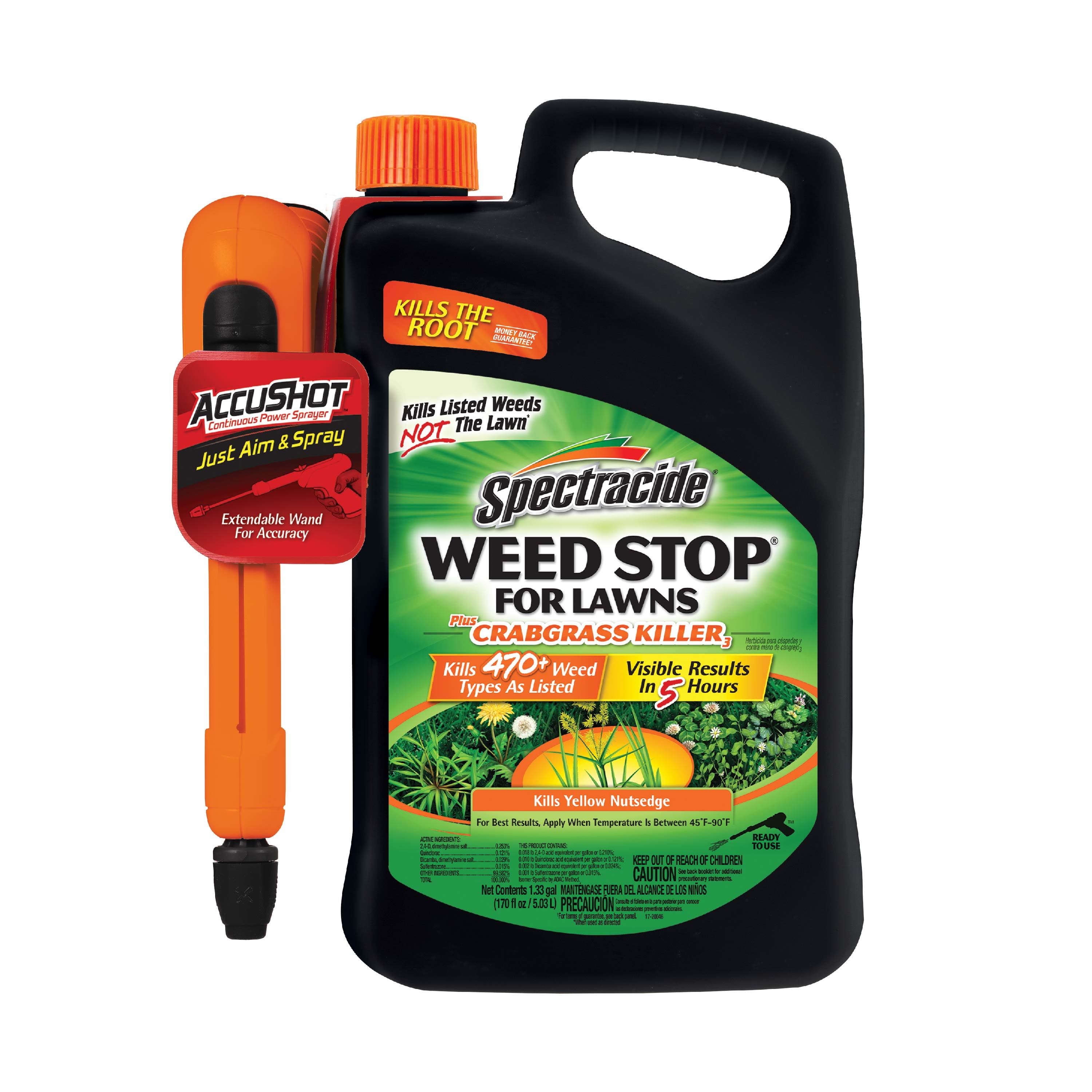 Spectracide Weed Stop for Lawns Plus Crabgrass Killer, AccuShot Sprayer ...