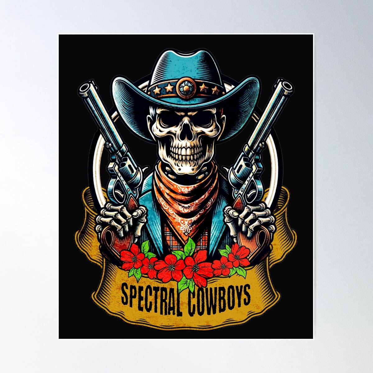 Spectral Cowboys Wild West Gothic Poster Wall Art, Modern Wall Decor ...