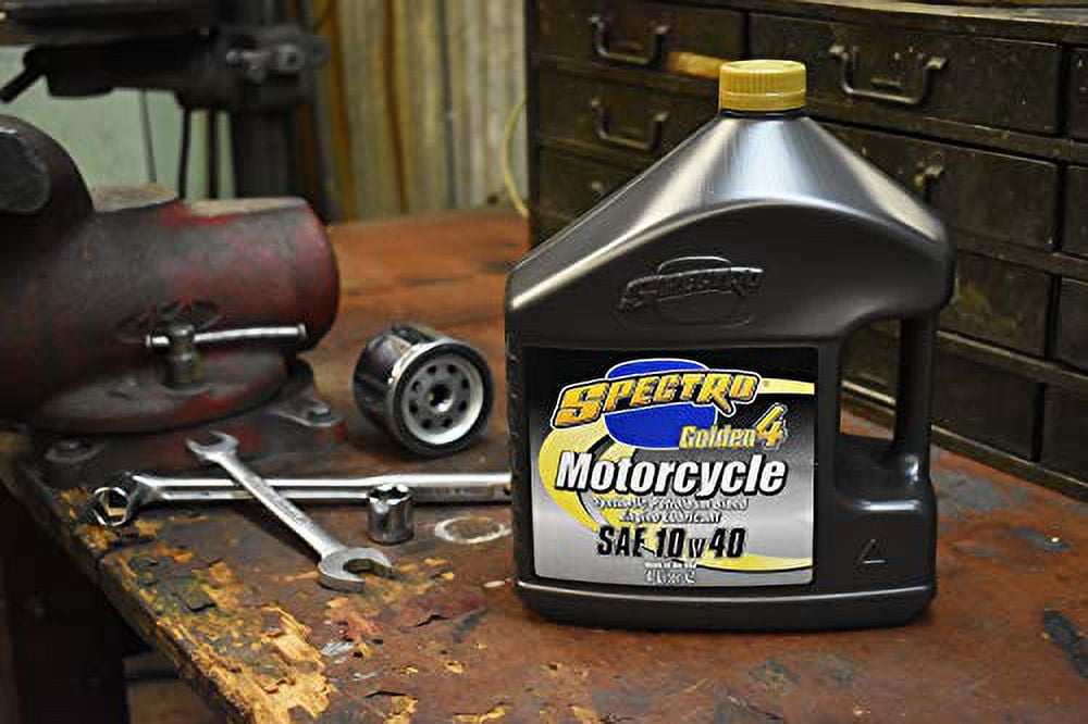 Spectro Golden 4 Synthetic Petroleum Blend Motorcycle Engine Lubricant ...