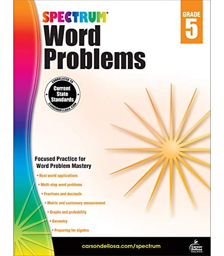 Pre-Owned Spectrum 5th Grade Math Word Problems Math Workbook ...