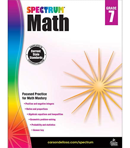 Pre-Owned Spectrum Math Workbook, Grade 7: Volume 8 (Paperback ...