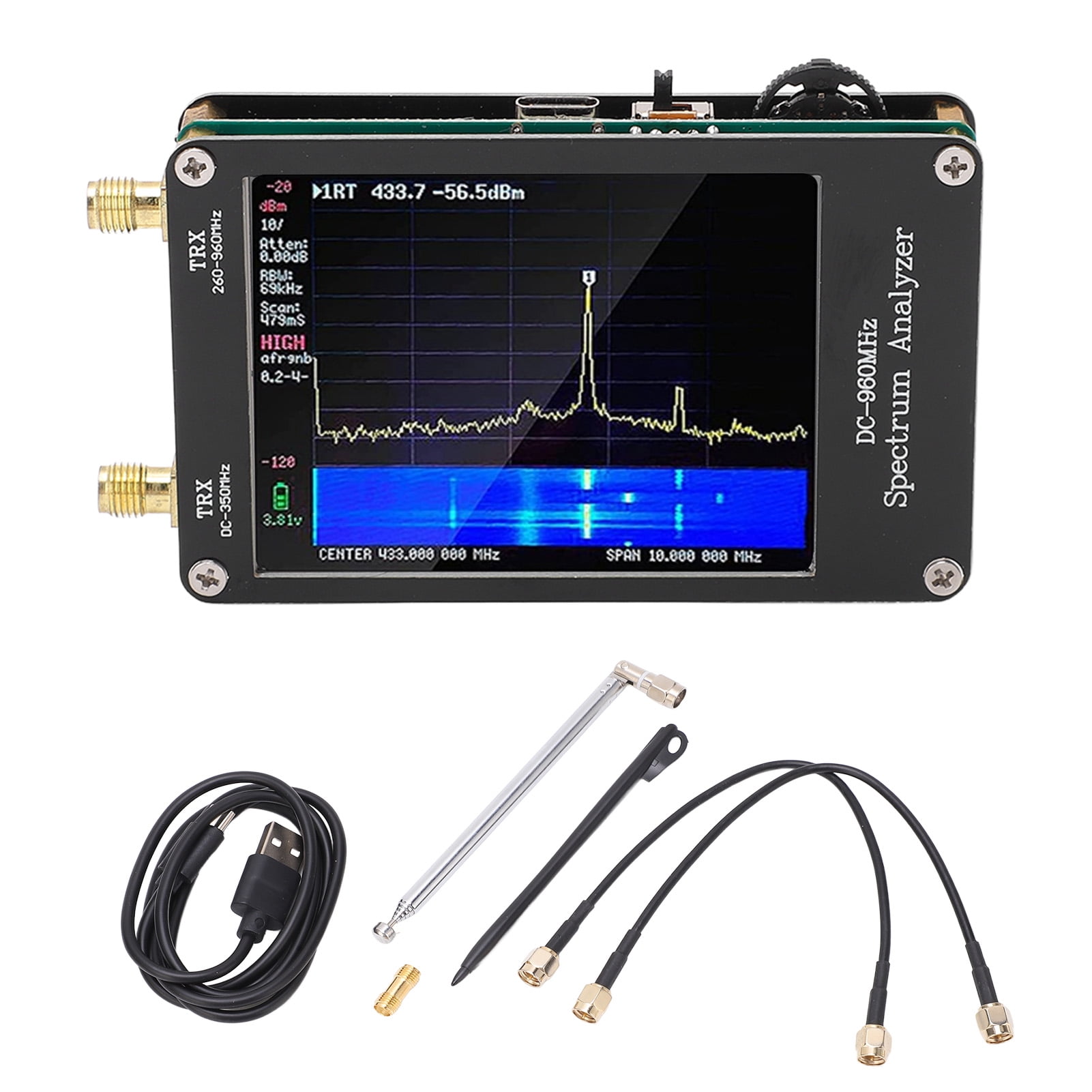 Spectrum Analyzer MF HF VHF UHF Input 4 Modes 2.8in Touch Screen ...