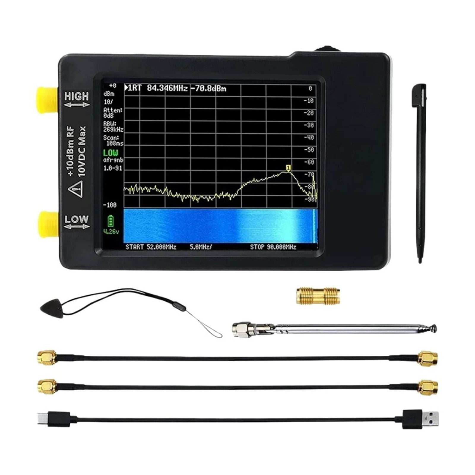 Spectrum Analyzer Mf Hf Vhf Uhf Input For 0 1mhz 350mhz And Uhf Input For 240mhz 960mhz Signal