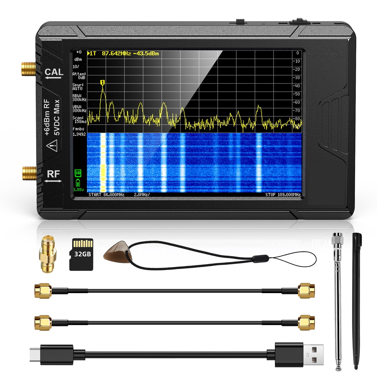 Spectrum Analyzer TinySA ULTRA 4" Display 100kHz to 5.3GHz, V0.4.5.1 ...