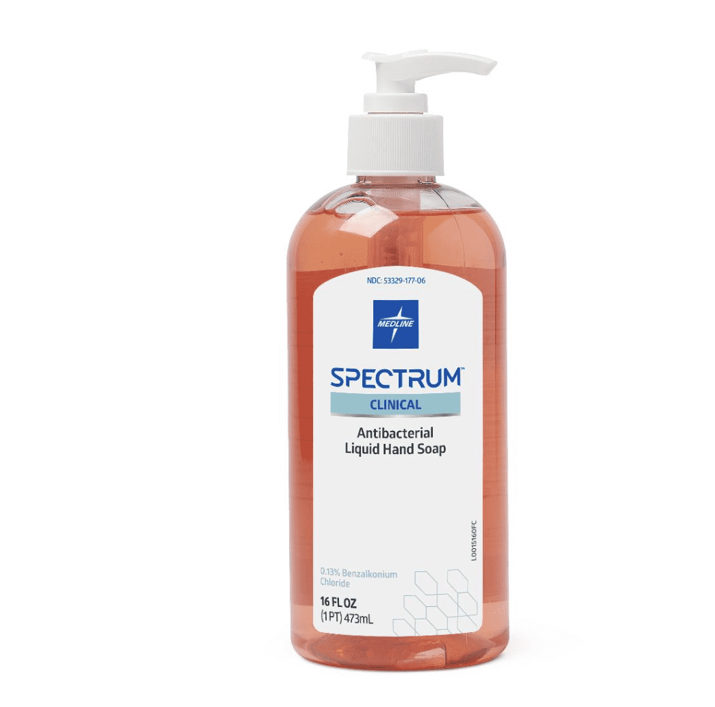 Spectrum Clinical Antibacterial Liquid Hand Soap with 13% BZK, 16 oz ...
