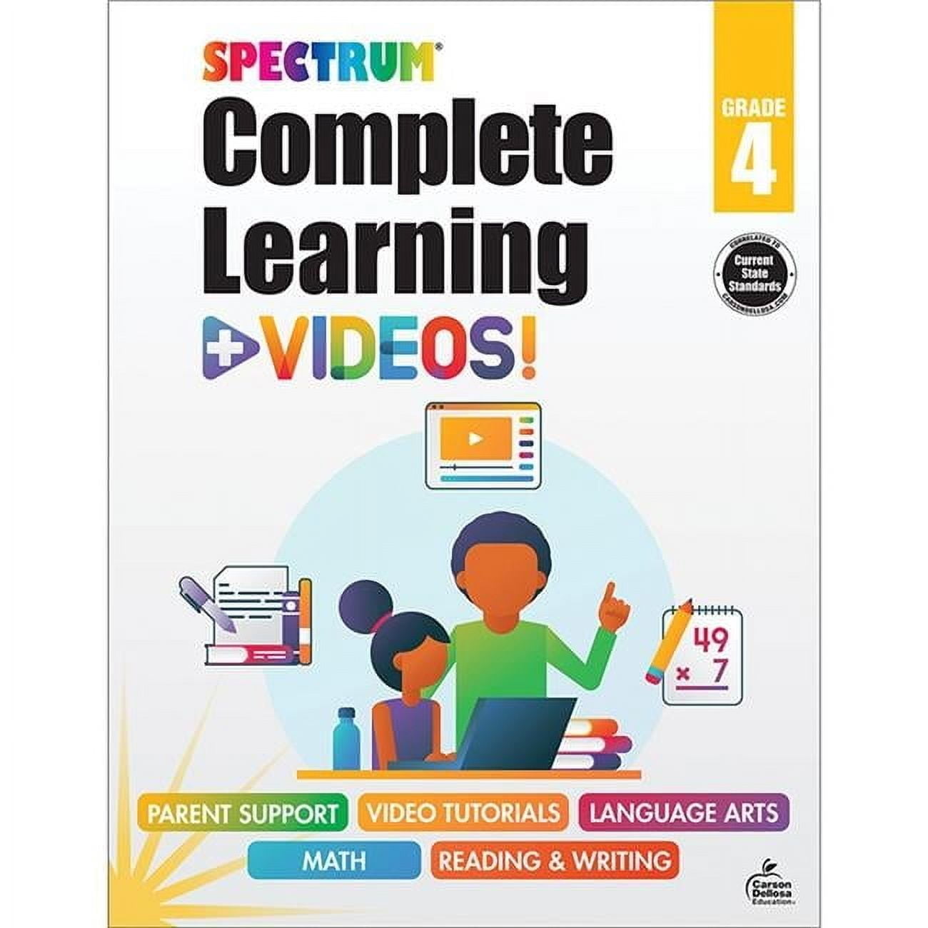 Spectrum Complete Learning Videos Grade 4 Workbook - Walmart.com