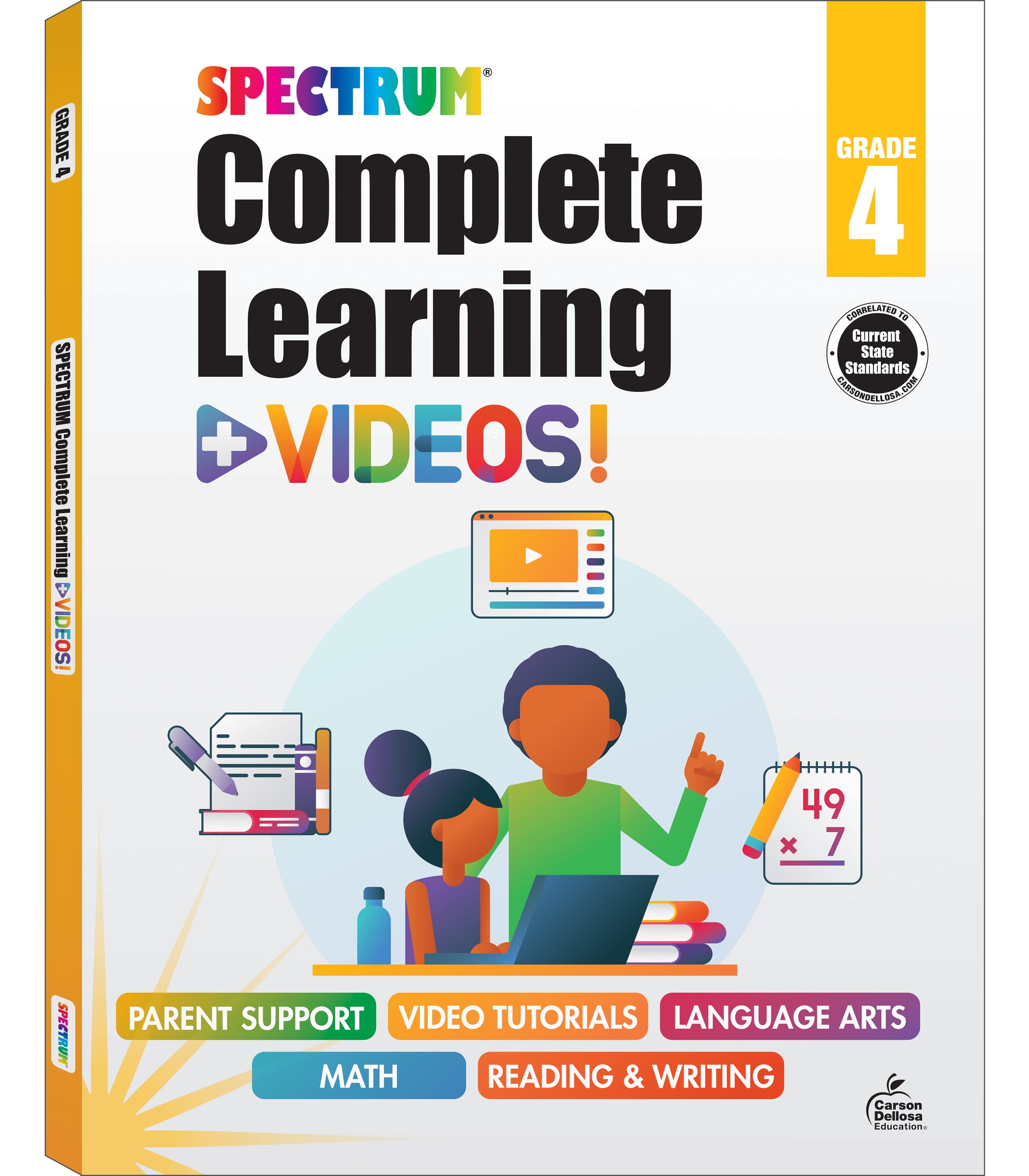 Spectrum Complete Learning + Videos Workbook (352 pages) Grade 4 ...