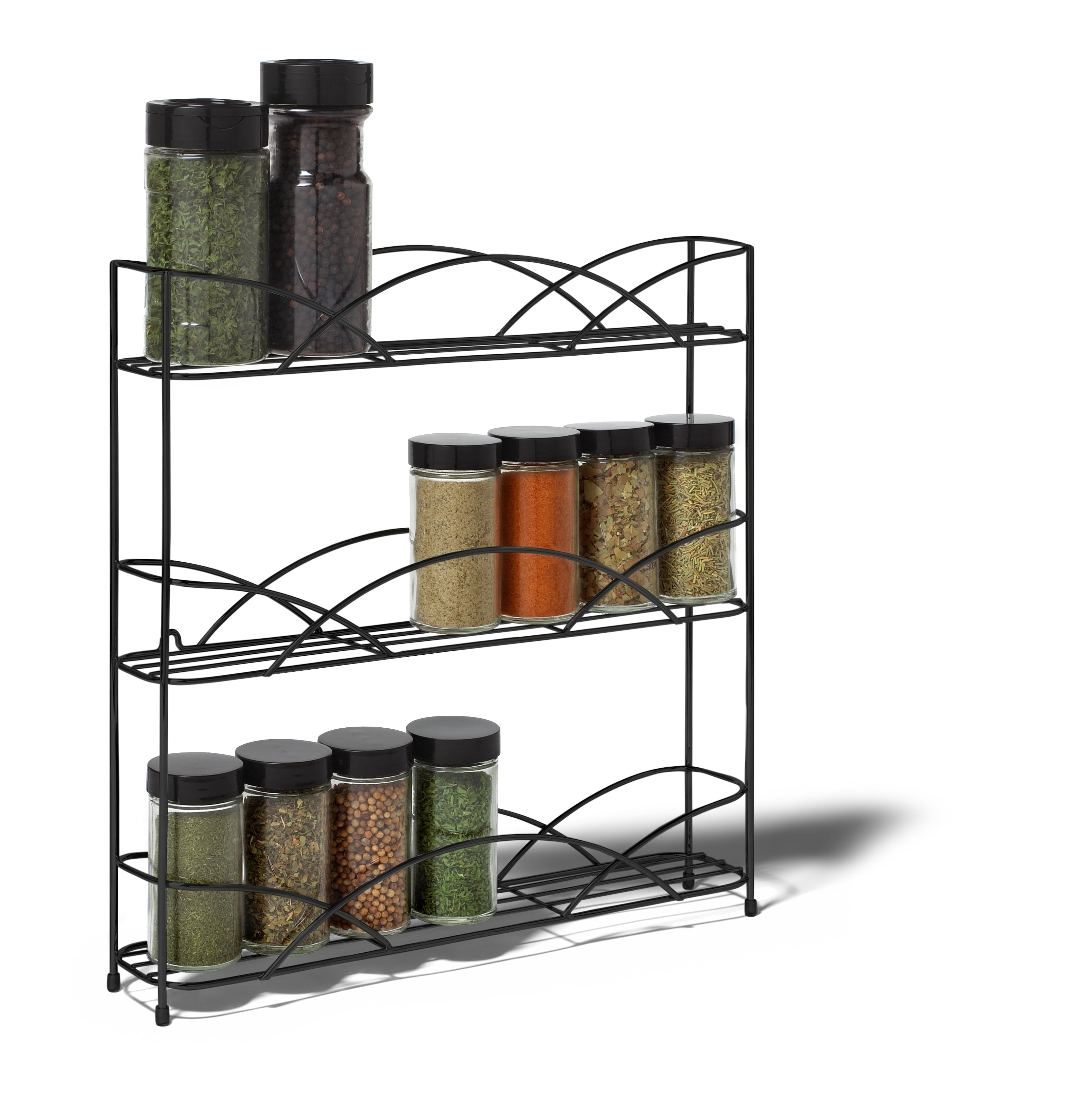 Spectrum 3-Tier Kitchen Spice Organizer Rack, Countertop or Wall Mount ...