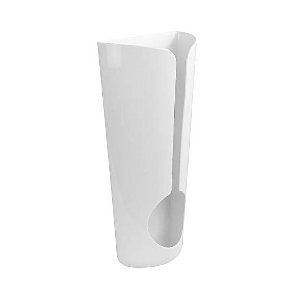 Spectrum Diversified, White Plastic Bag Holder, Wall Mount or Adhesive ...
