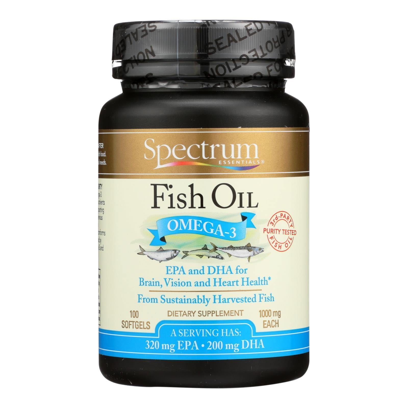 Spectrum Essentials Omega 3 Cold Pressed Norwegian Fish Oil, 100 Cap ...