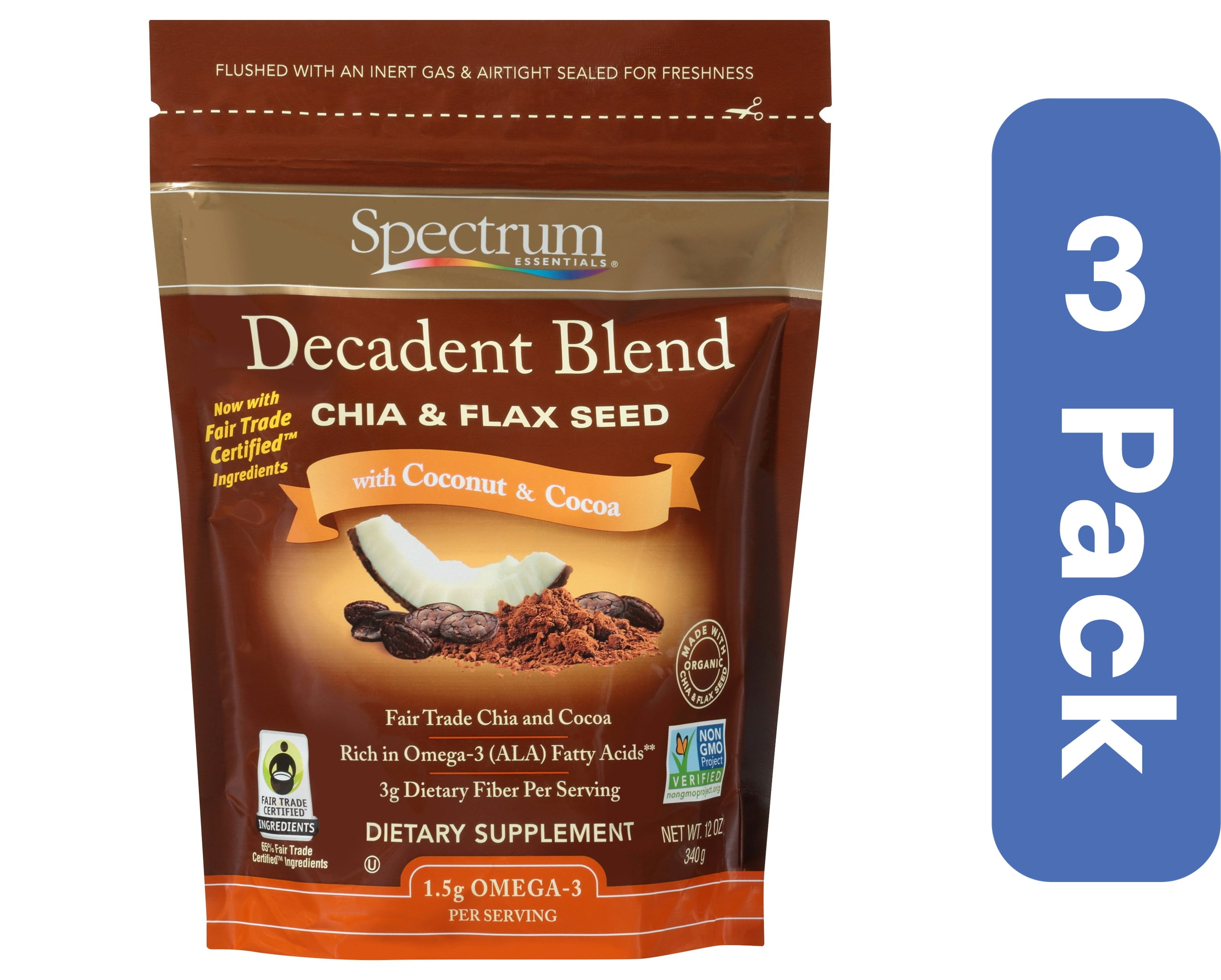 Spectrum Essentials Flax Seed Chia Cocoa Coconut 12 oz (Pack Of 3 ...