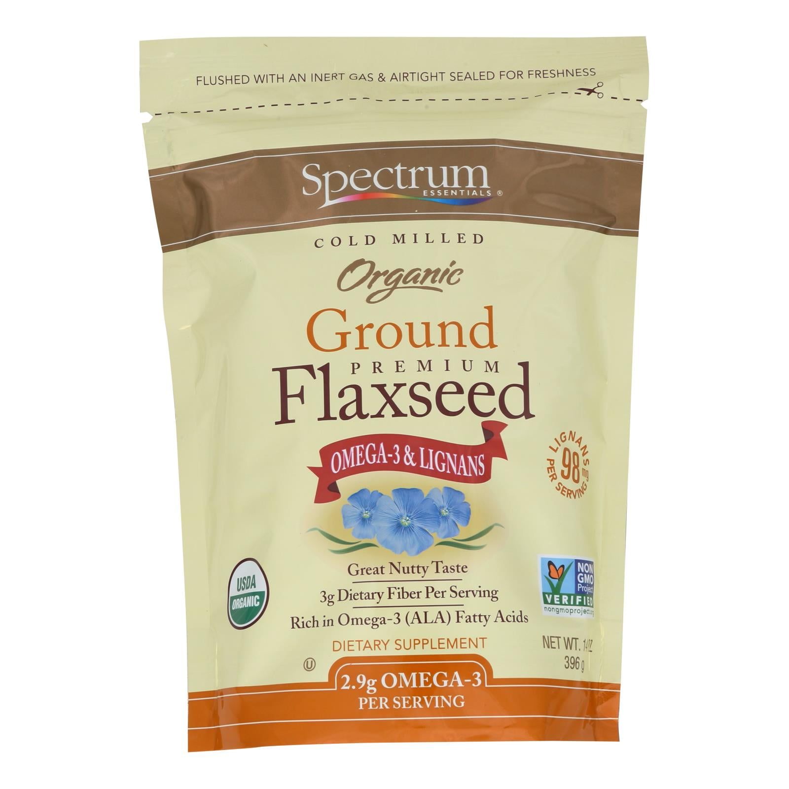 Spectrum Essentials Organic Ground Essential Flaxseed, 14 OZ - Walmart.com