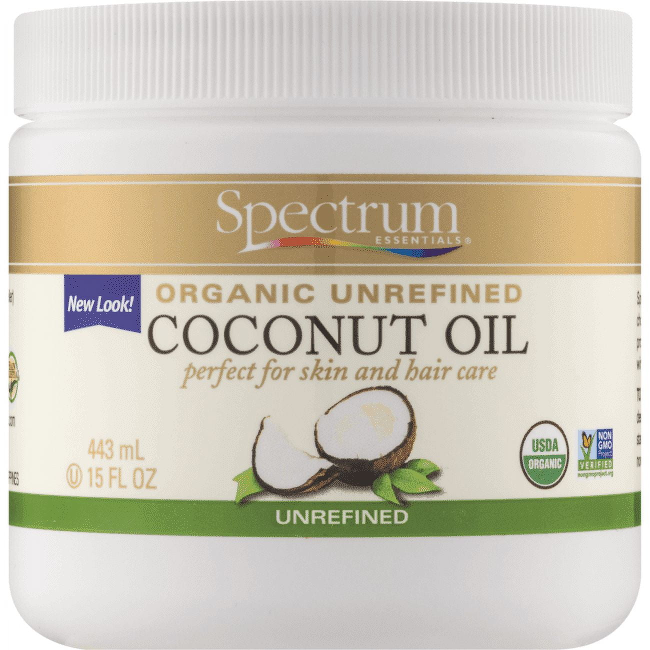 Spectrum Essentials Organic Cold Pressed Unrefined Coconut Oil, 15 fl ...