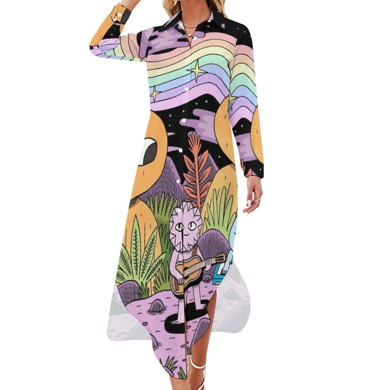 Spectrum Long Sleeved Shirt Dress dresses for woman 2024 Dresses gala ...