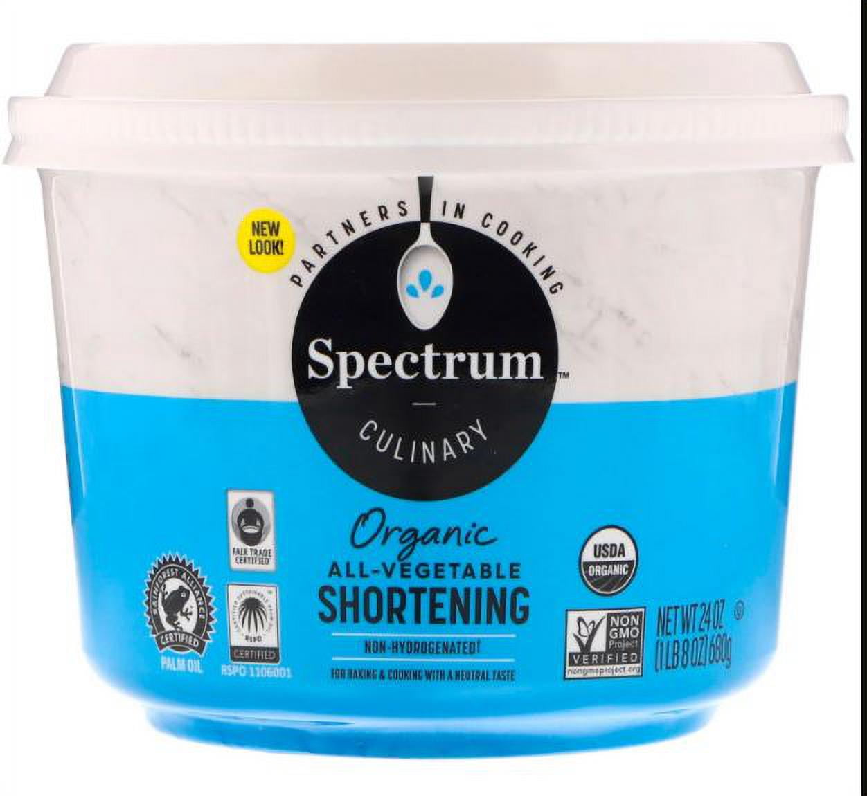 Spectrum Naturals Organic Shortening - Pure Cooking Fat, Flavor Free ...