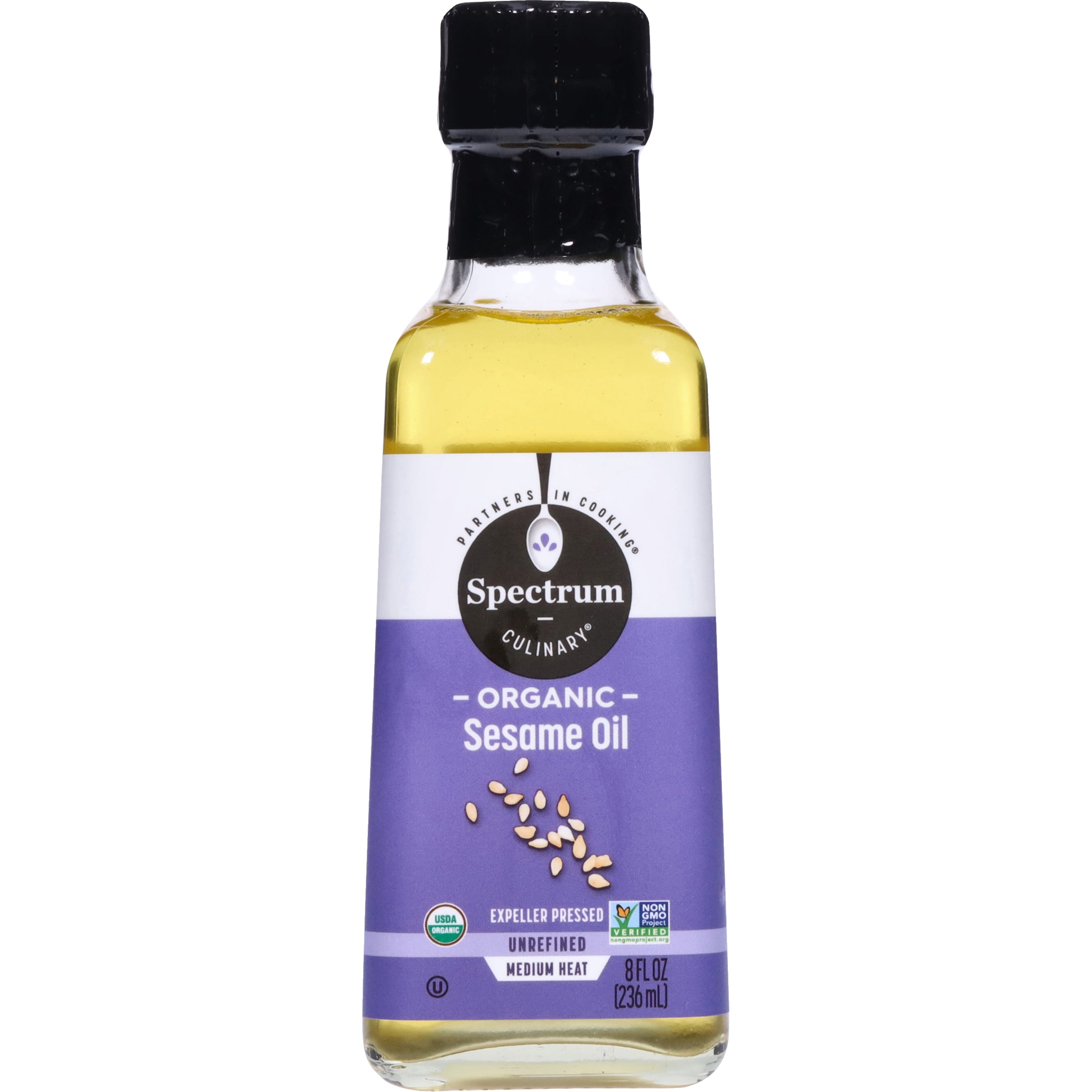 Spectrum Naturals, Organic Sesame Oil, 8 fl oz, Unrefined, Medium Heat ...