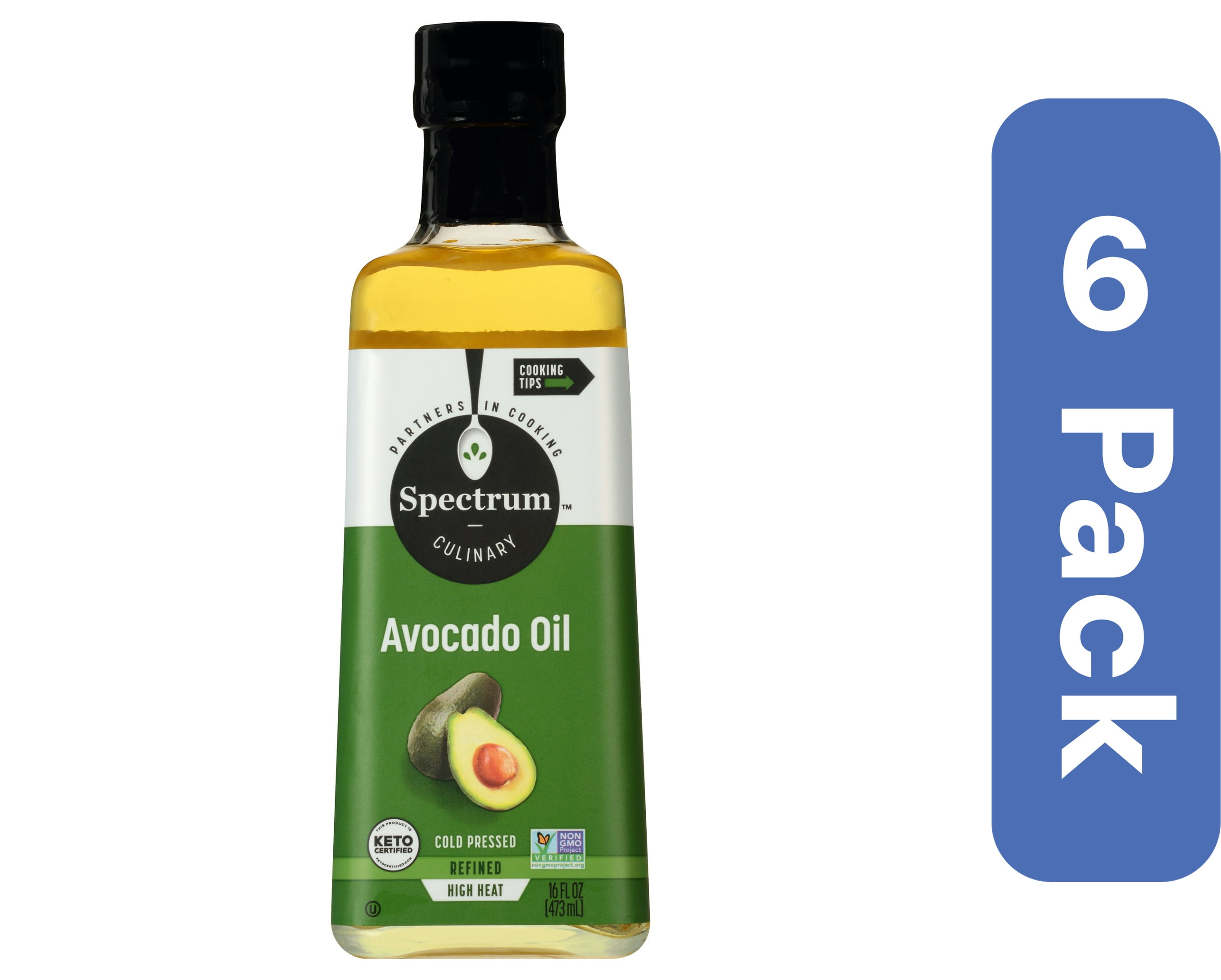 Spectrum Naturals Refined Avocado Oil 16 oz (Pack Of 6) - Walmart.com