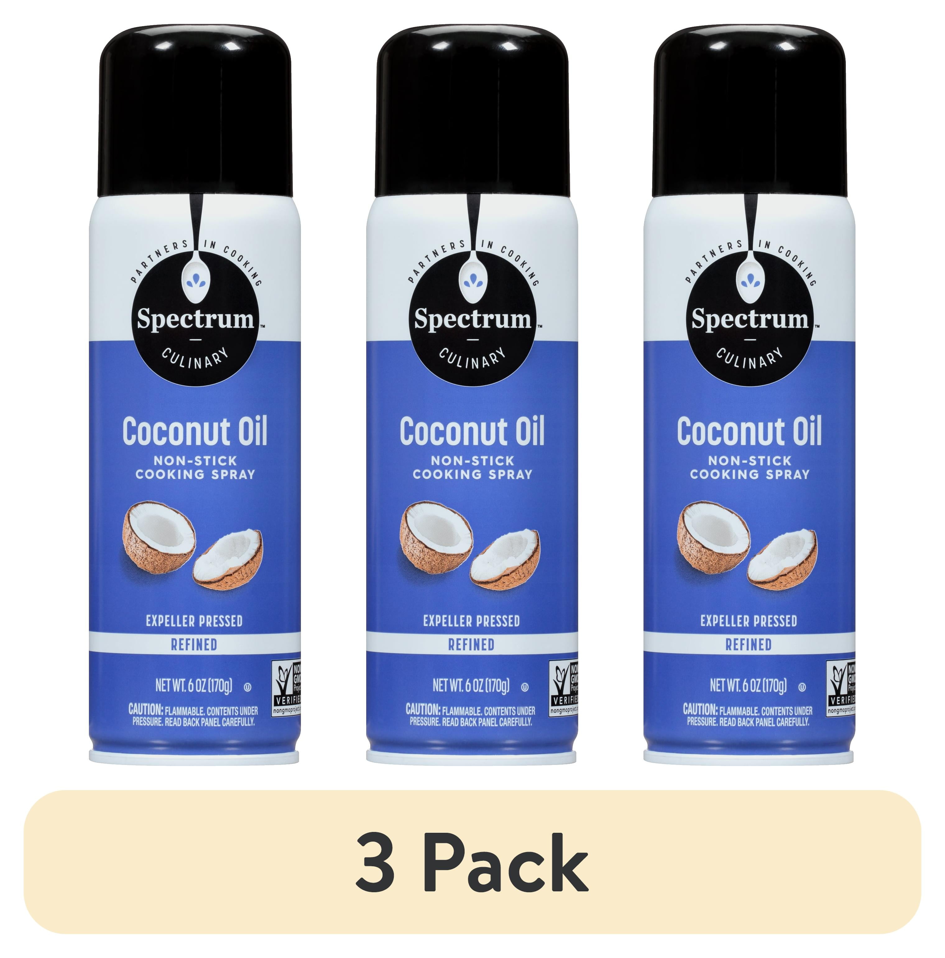 (3 pack) Spectrum Naturals Refined Non-Stick Coconut Oil Cooking Spray ...