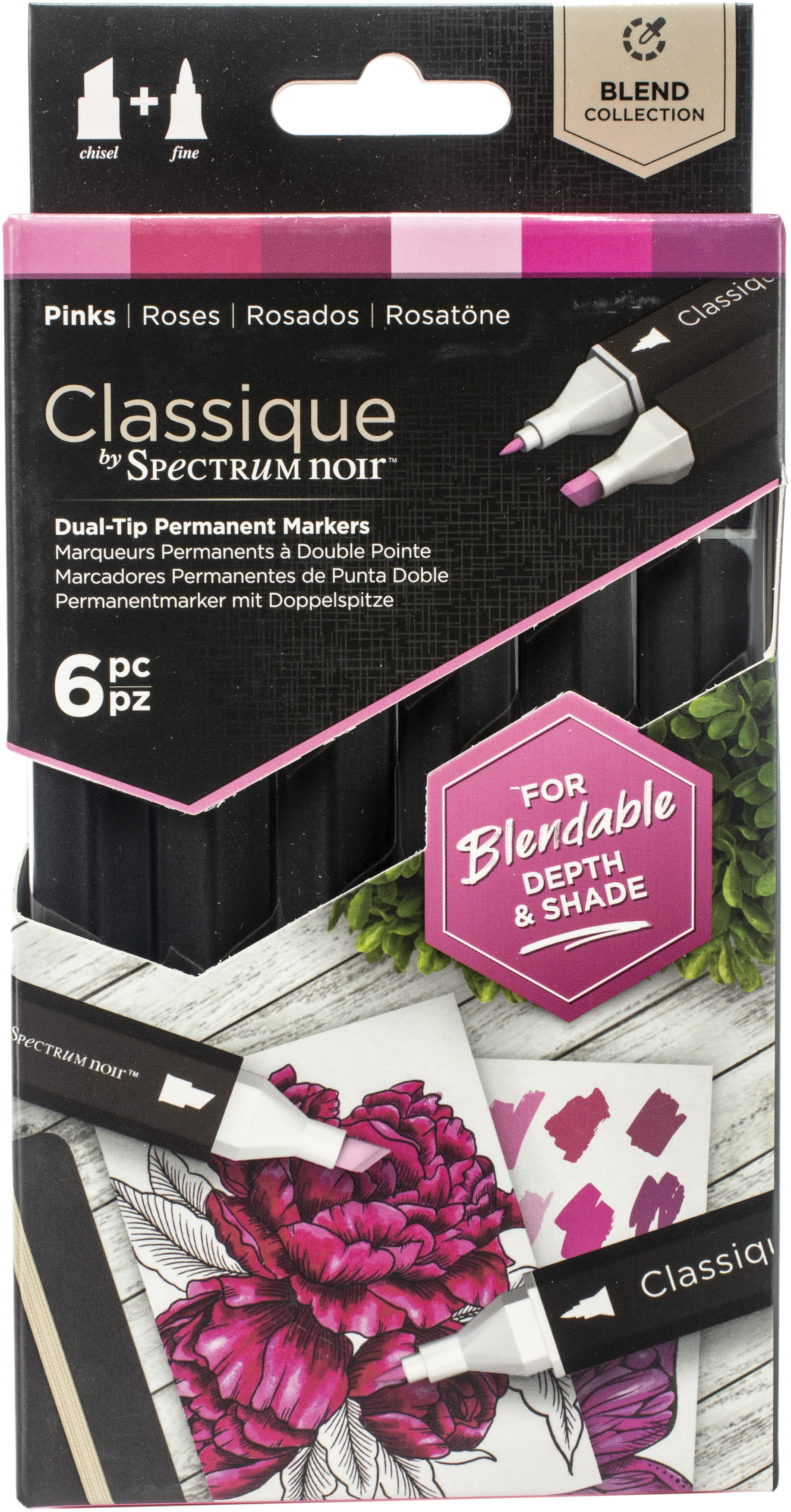 Spectrum Noir Classique Alcohol Markers - Pinks 6 pc. - Walmart.com