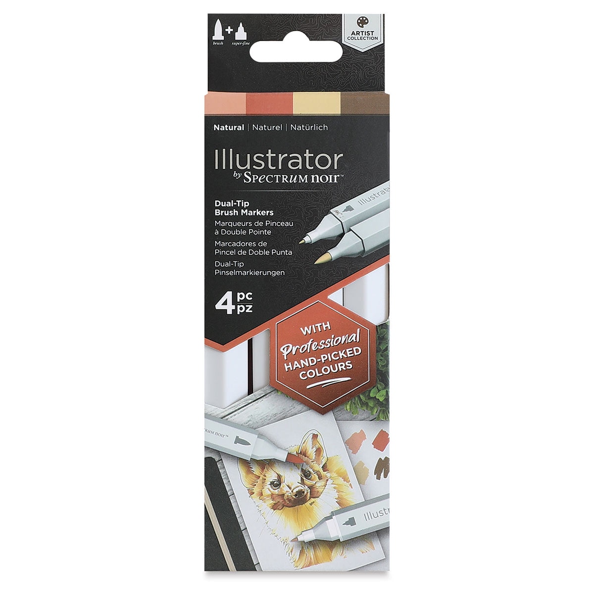 Spectrum Noir Illustrator Markers - Natural Colors, Set of 4 - Walmart.com