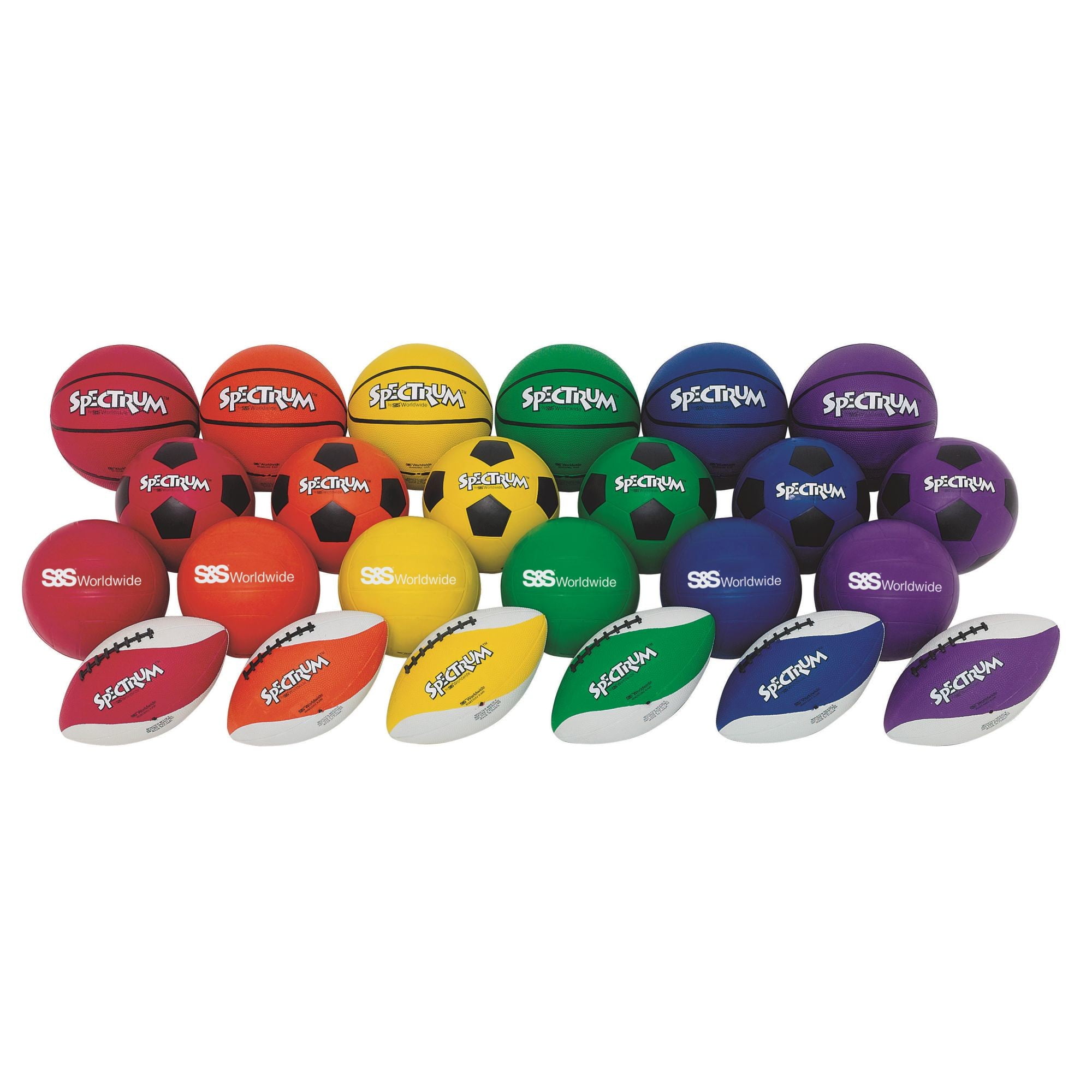 Spectrum Official Size Rubber Basketball, Soccer, Football, and ...
