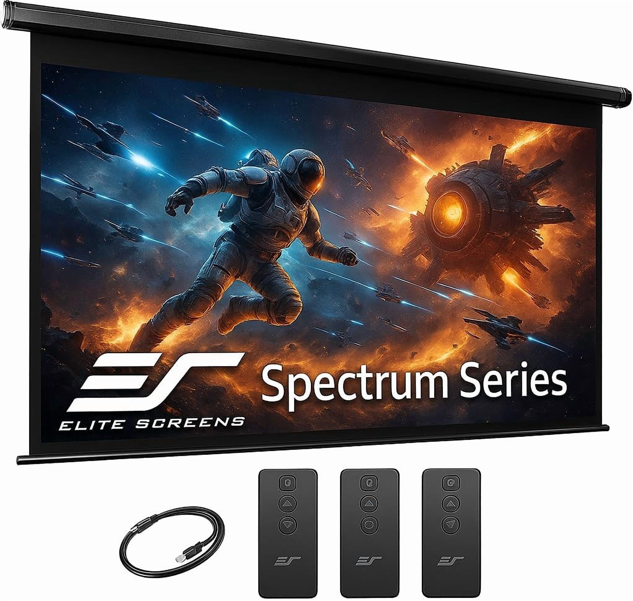 Spectrum RC1 Remote, 125-INCH Diag 16:9, Motorized Projection Screen ...