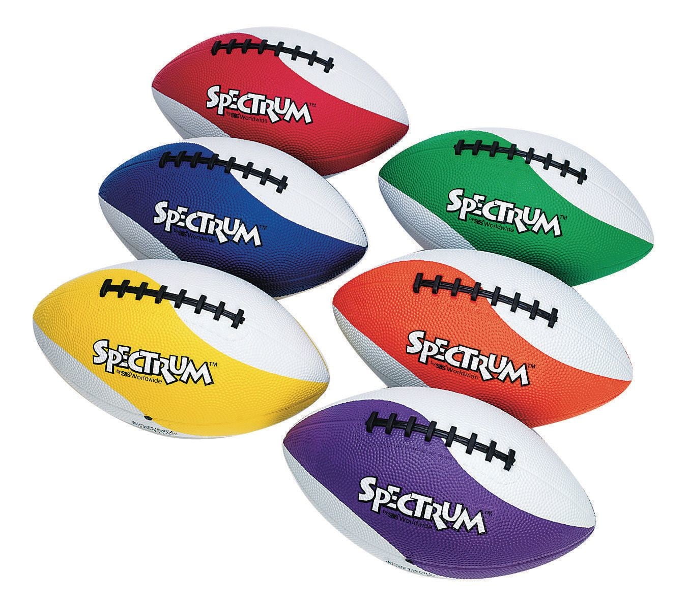 Spectrum Rubber Football Set. Intermediate Size Balls Perfect 10-14 ...