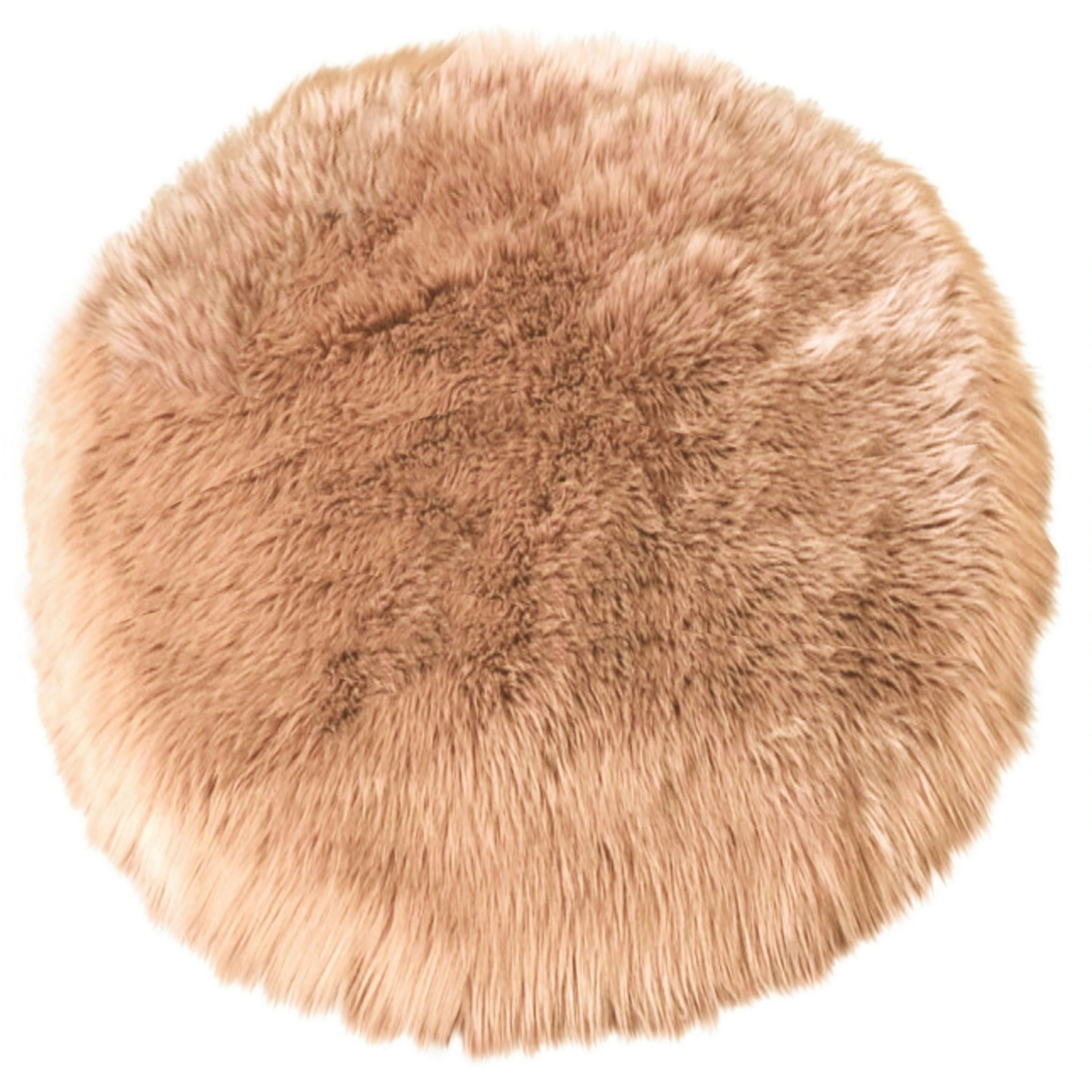 Spectrum Rugs Legacy Home Faux Sheepskin Round Shag Area Rug Paco 5'6 ...